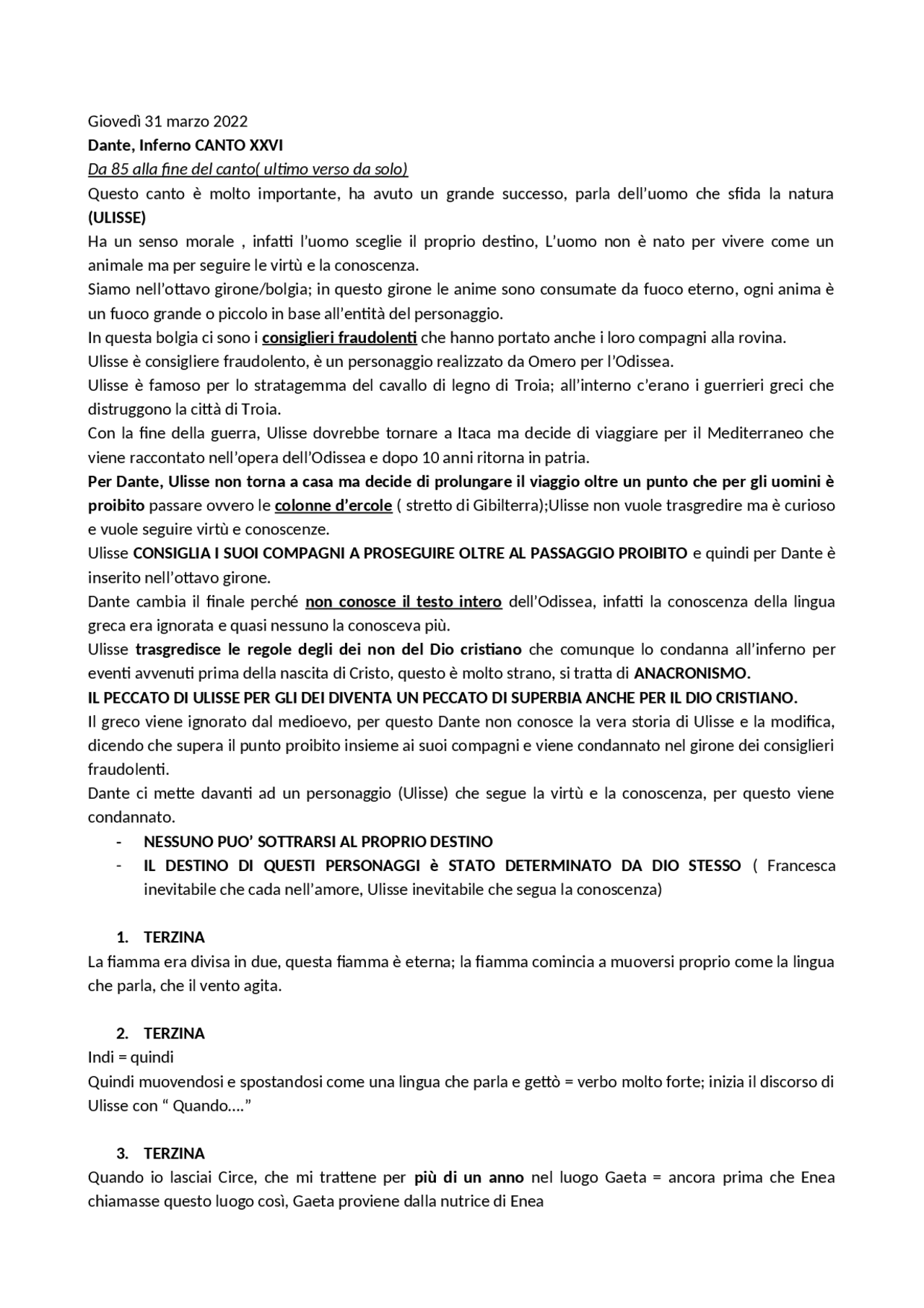 Canto Xxvi Di Dante Schemi E Mappe Concettuali Di Letteratura Docsity