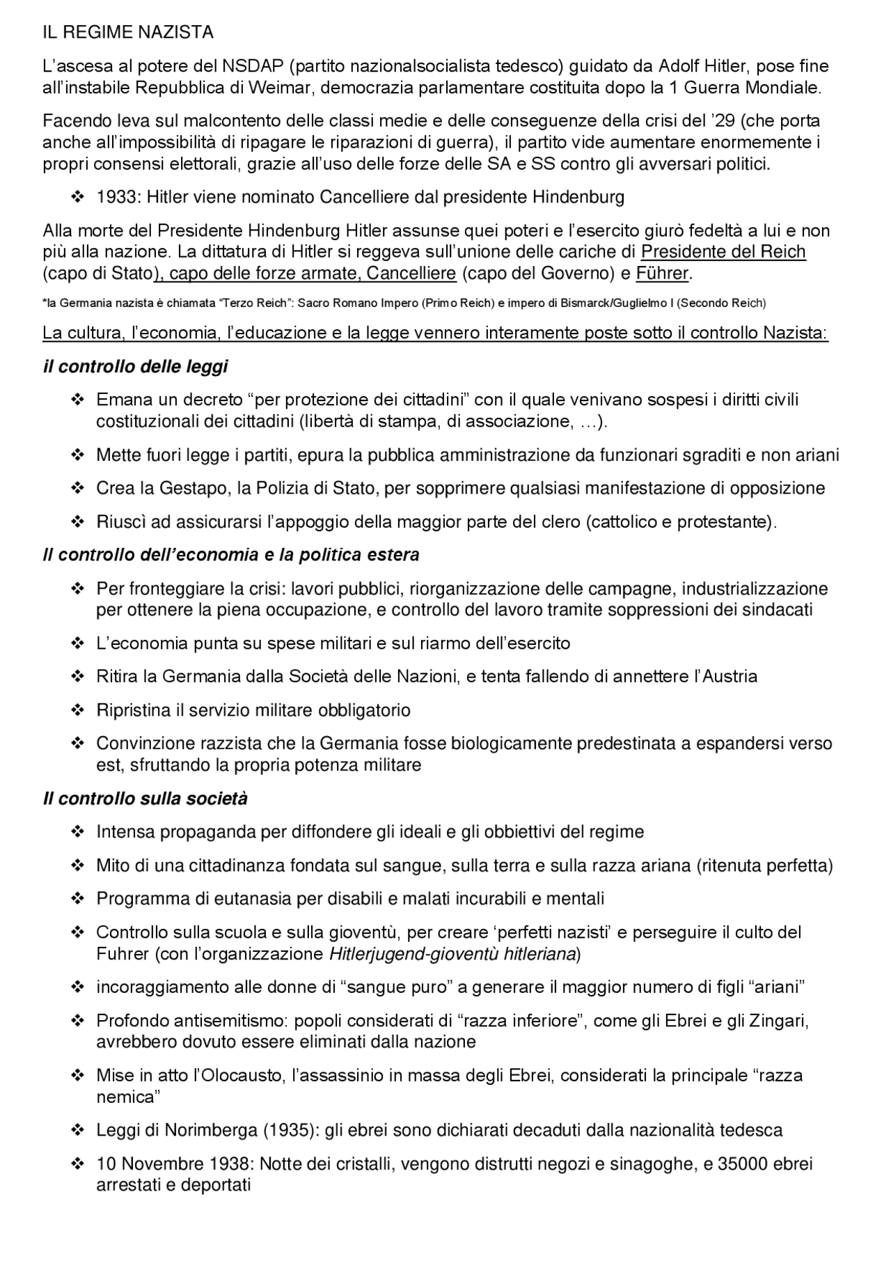 Schema Riassuntivo Regime Nazista Schemi E Mappe Concettuali Di