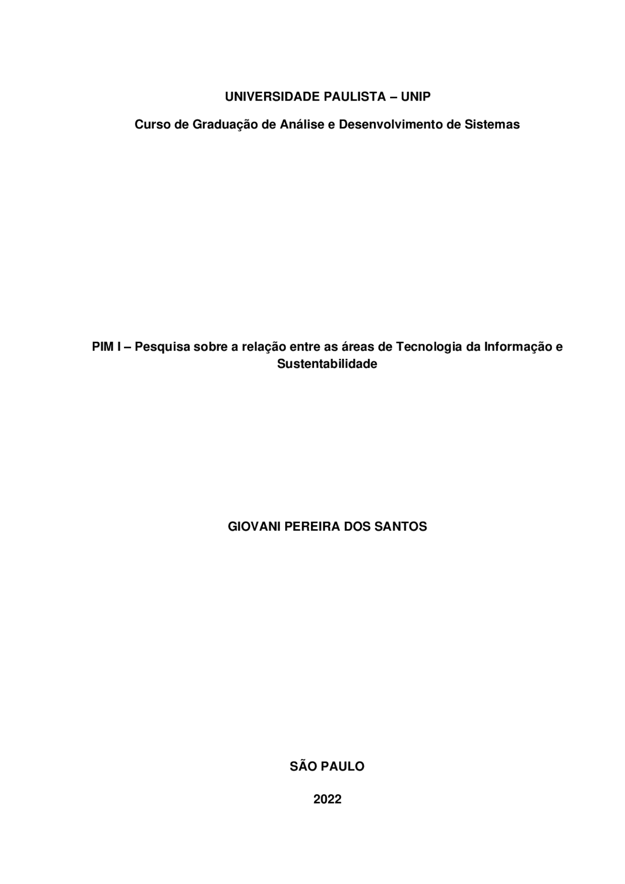 Projeto Integrador Multidisciplinar Trabalhos Fundamentos Da