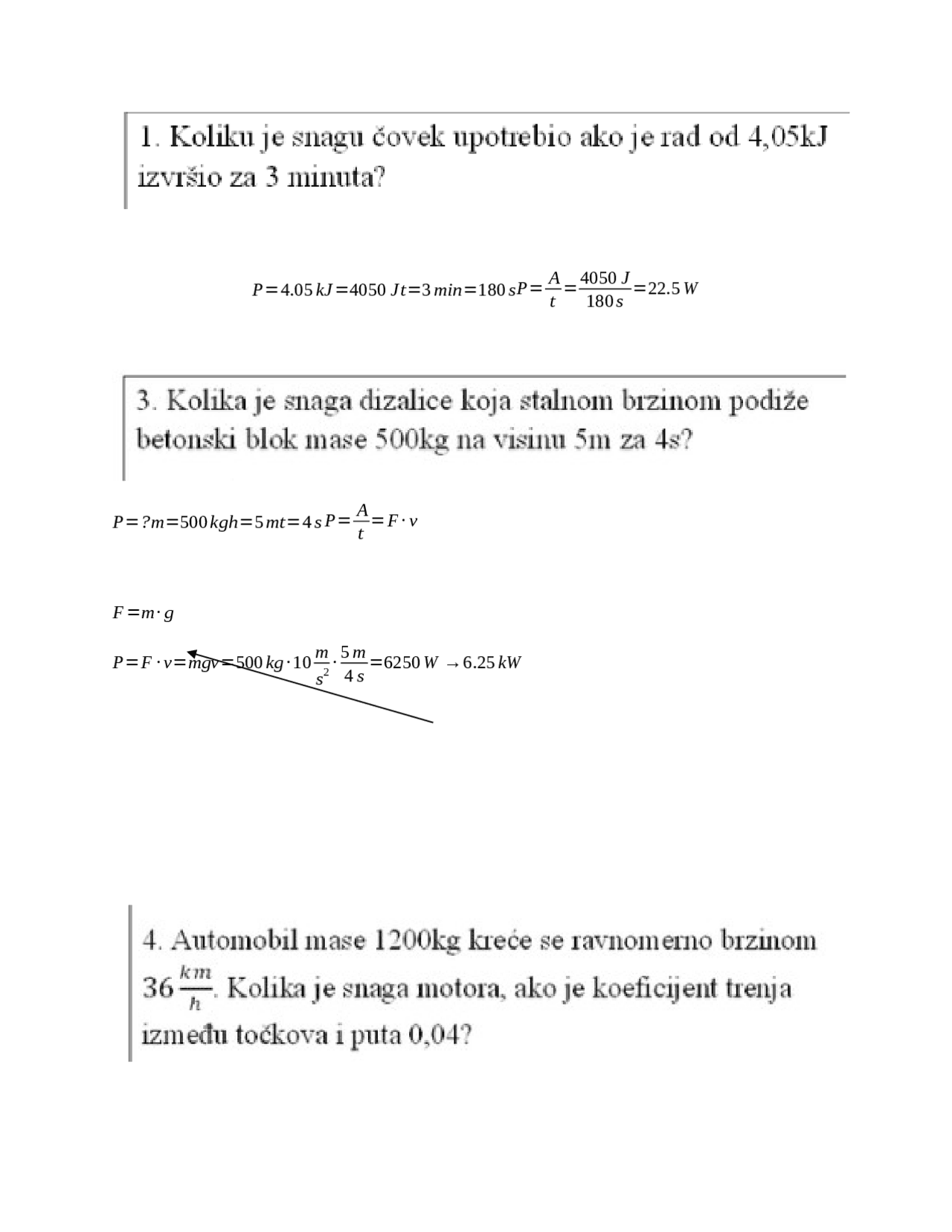 Zadaci iz fizike za vezbanje | Vežbe' predlog Fizika | Docsity
