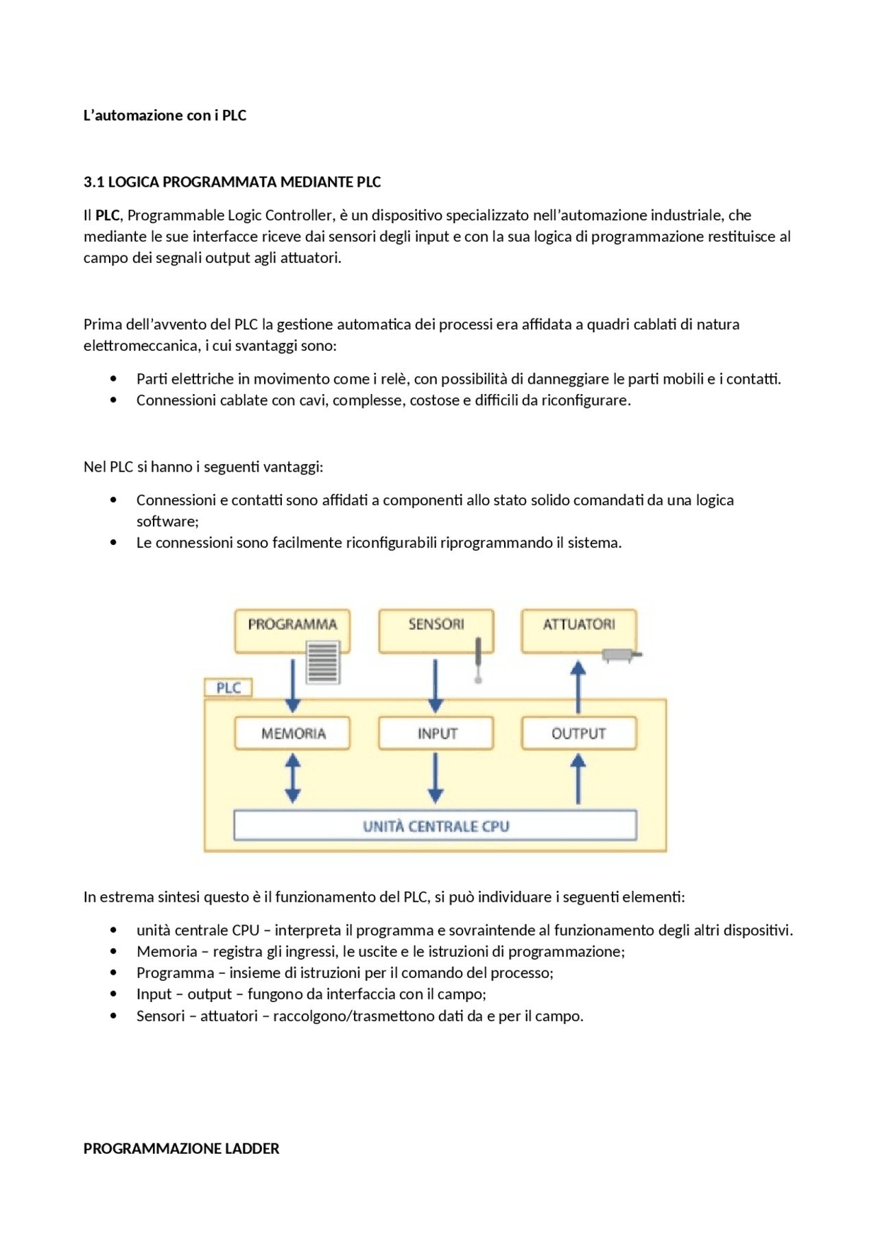 Sistemi Automatici Plc Schemi E Mappe Concettuali Di Automazione