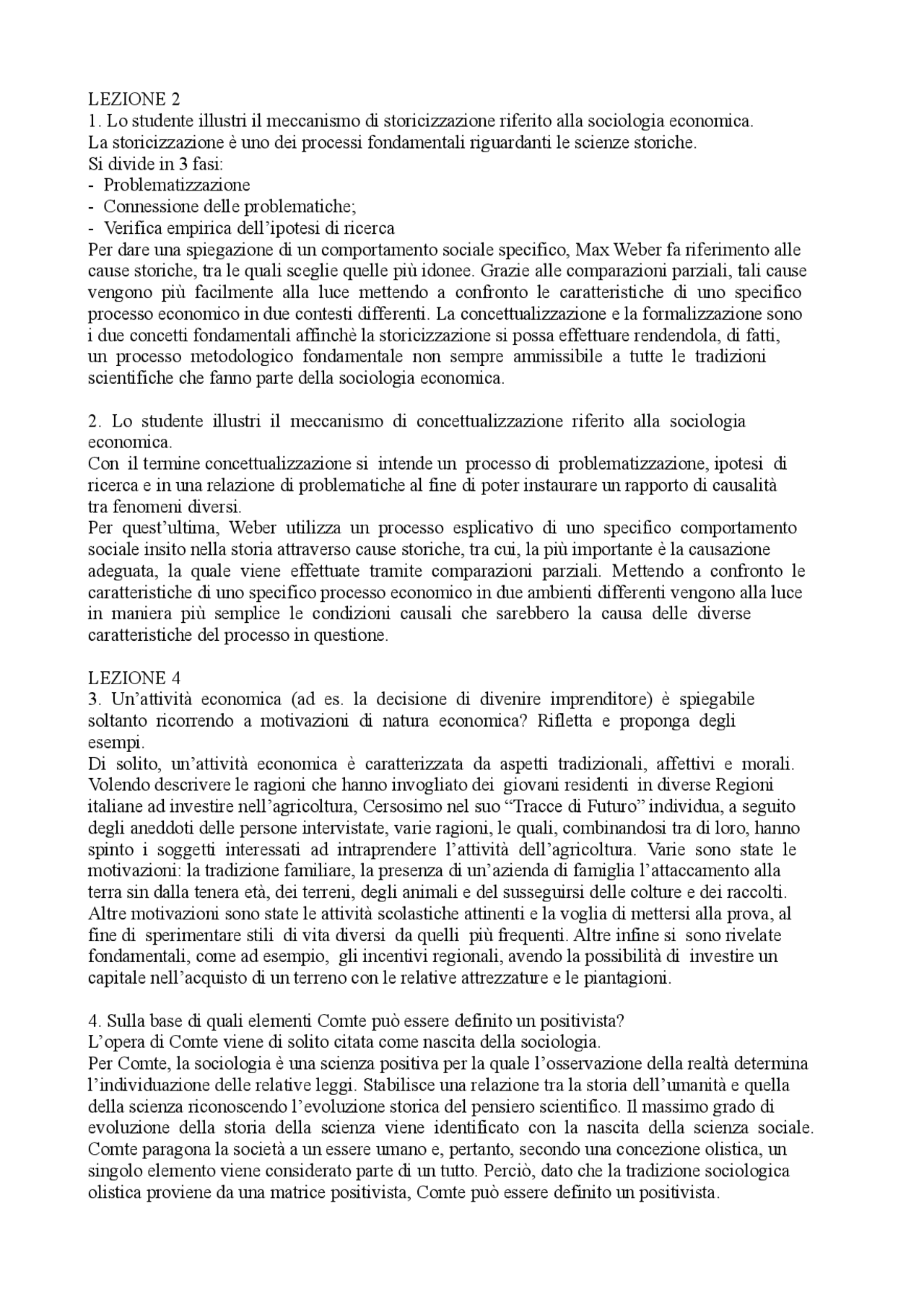 Paniere Completo Delle Risposte Aperte Di Sociologia Dei Processi