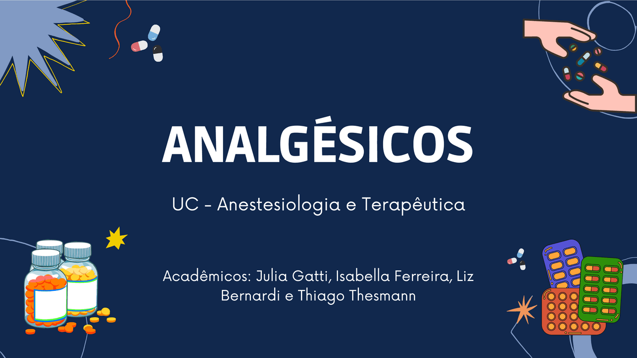 Analgésicos E Terapia Mendicamentosa Trabalhos Anestesiologia Docsity