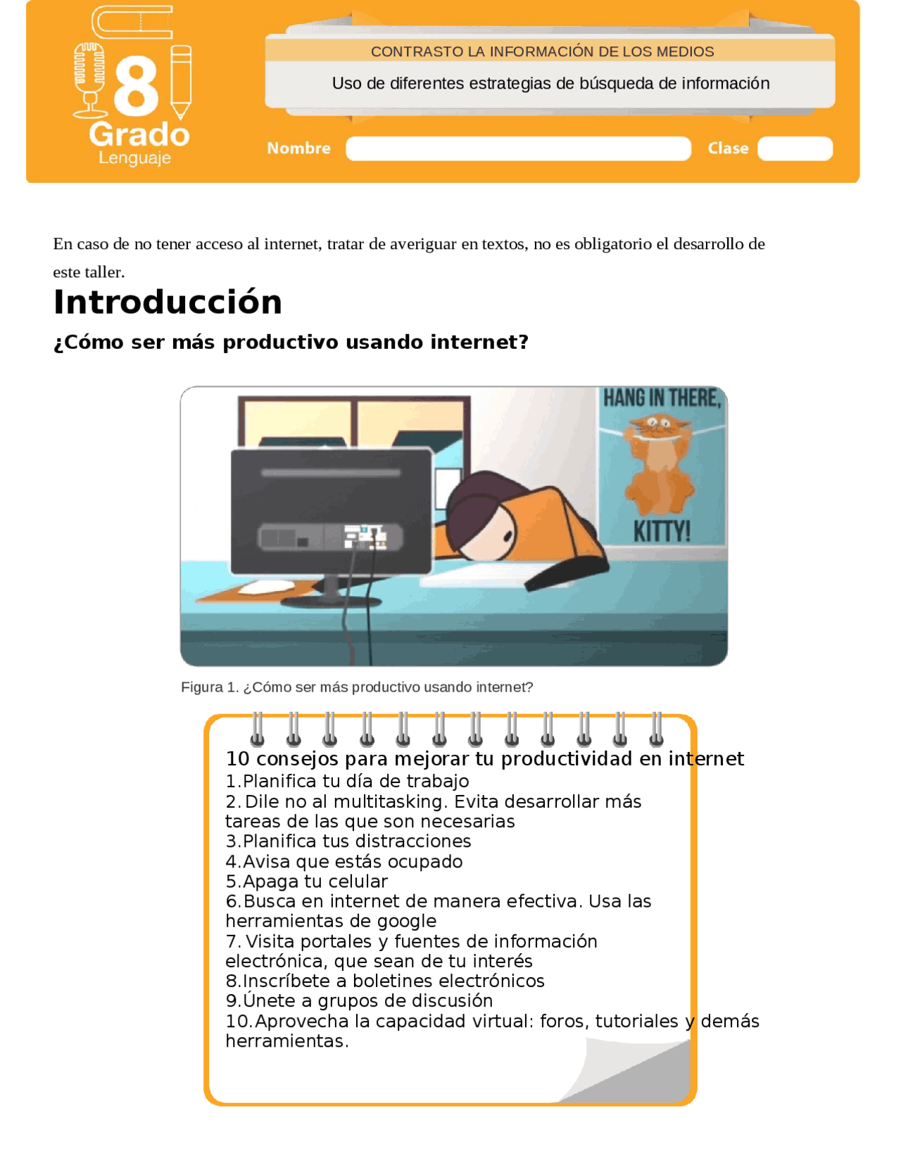 taller de español grado octavo | Ejercicios de Lengua y Literatura ...