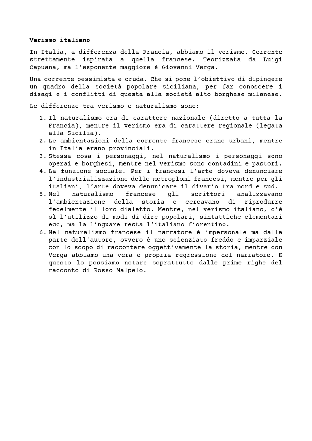 Giovanni Verga e il verismo italiano: vita, opere, poetica e | Appunti di Italiano | Docsity