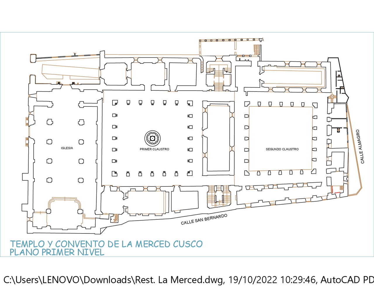 Plano el convento la merced | Apuntes de Historia | Docsity