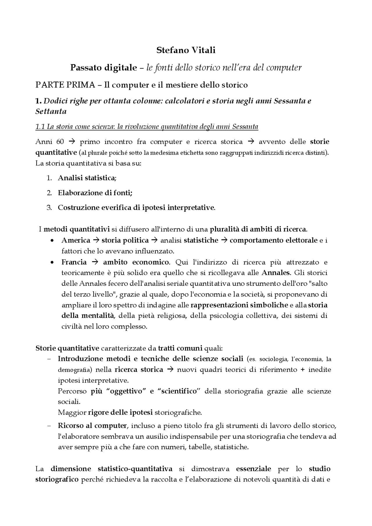 Riassunto di "Passato digitale – le fonti dello storico nell’era del ...