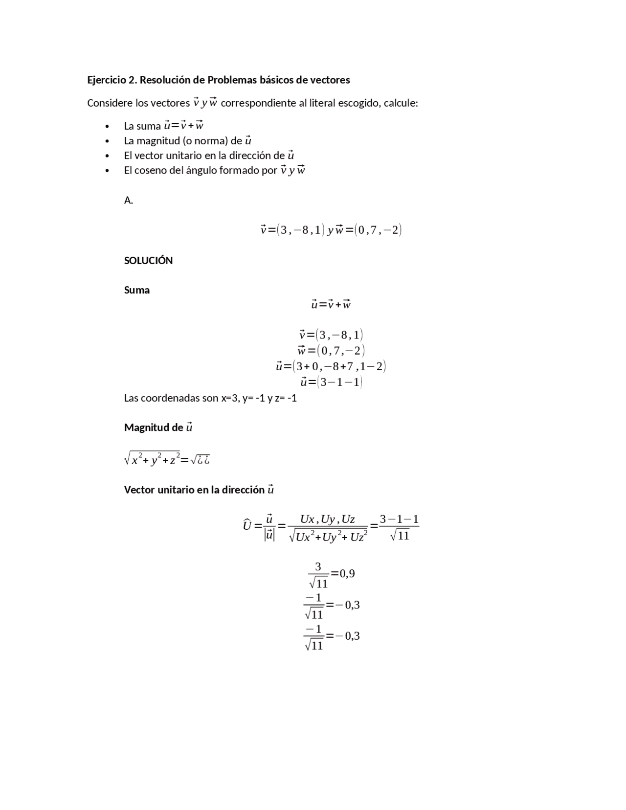 Ejercicios de Álgebra Lineal: Operaciones con Vectores y Matrices | Ejercicios de Materiales ...
