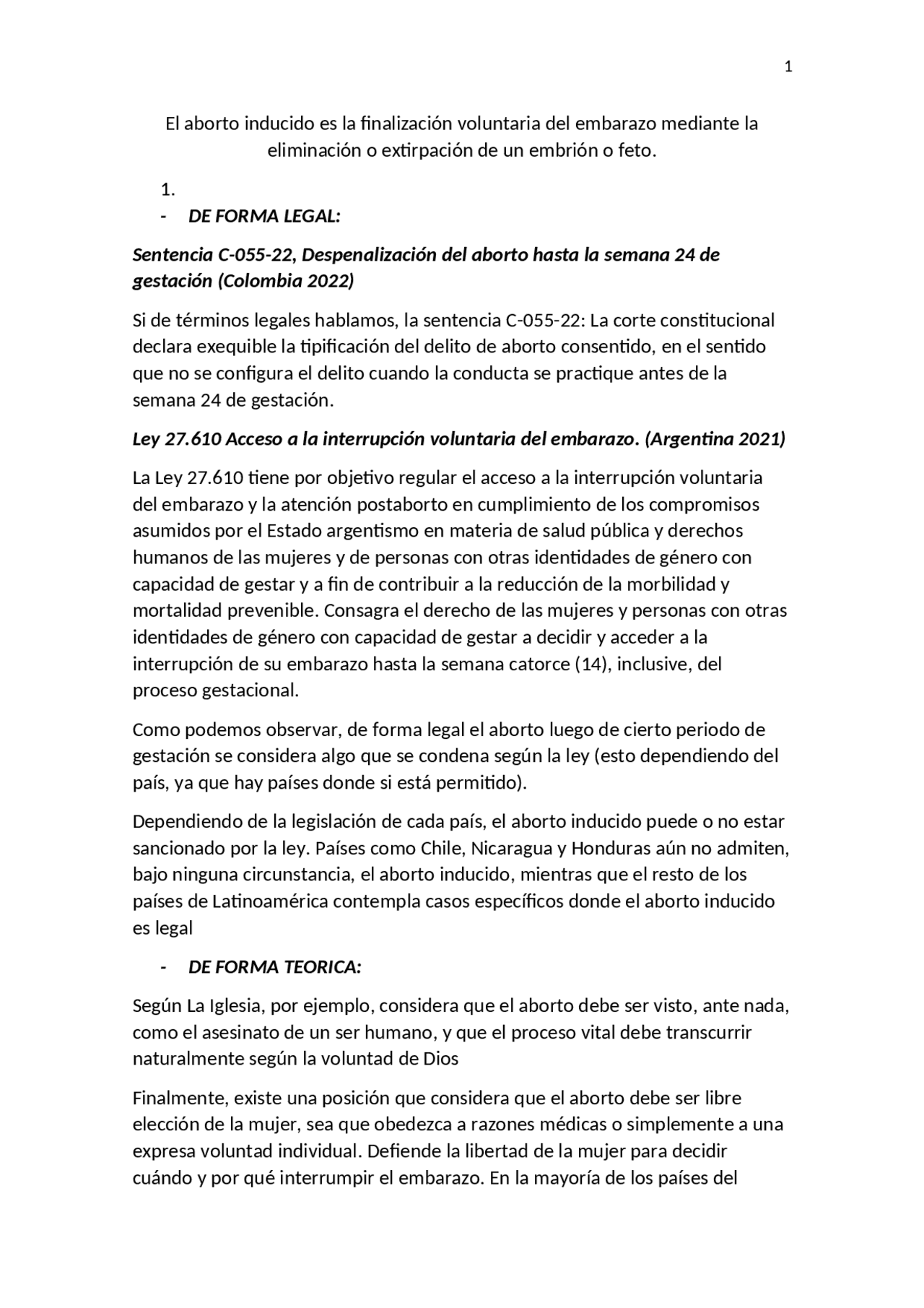 Aborto Opinione Personales Apuntes De Ética Docsity