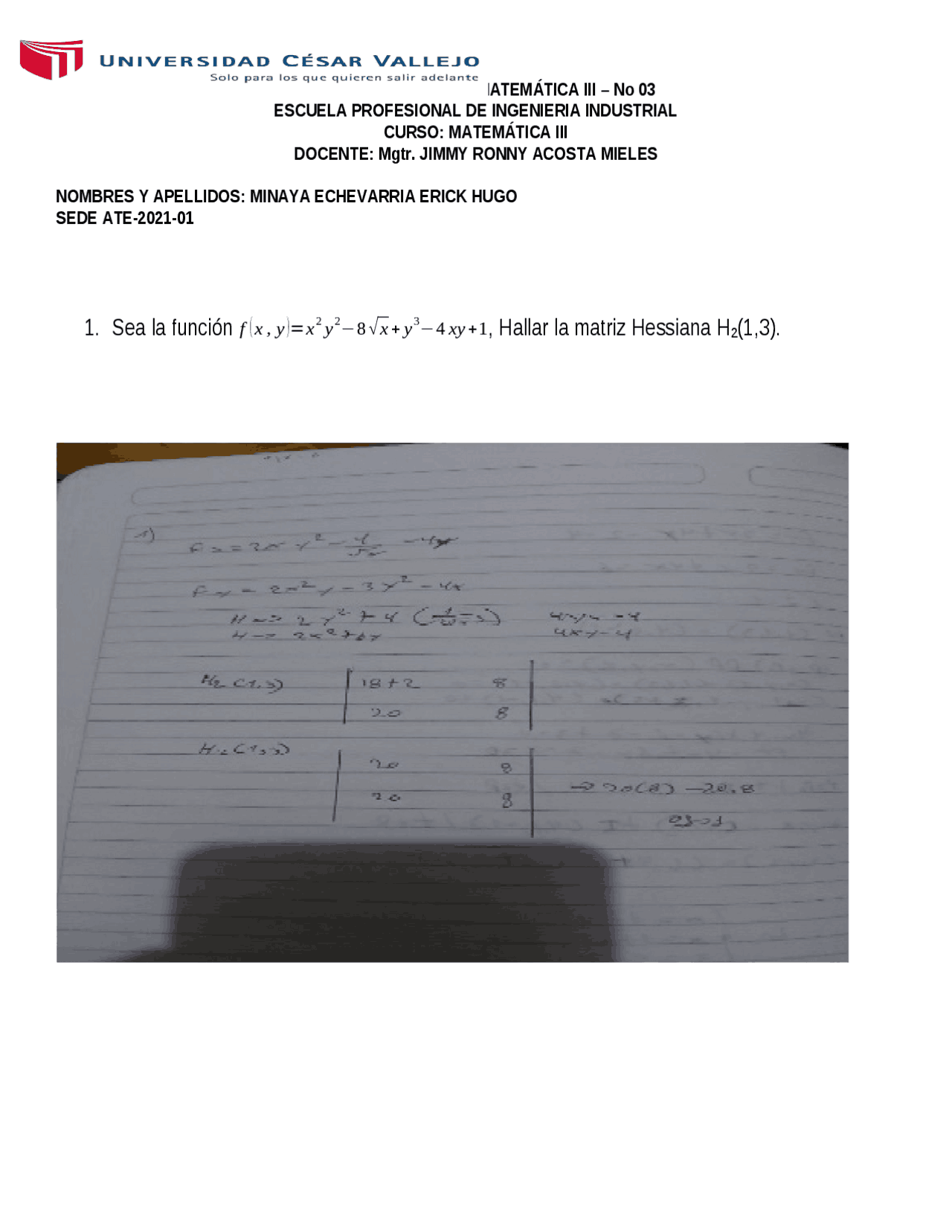 Tarea 2 Unidad Mate Esercizi Di Matematica Generale Docsity