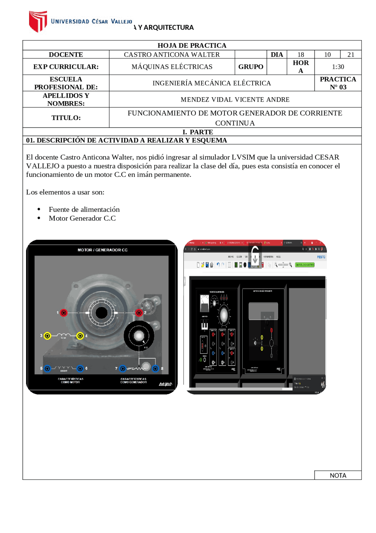 PRACTICA DE LABORATORIO N 4 | Resúmenes de Máquinas Eléctricas | Docsity