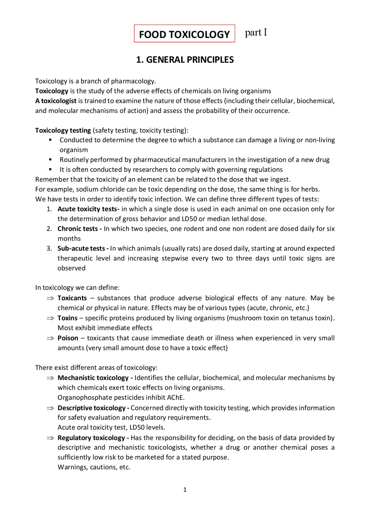 Riassunto Food Toxicology Fsfrm 2021 2022 Appunti Di Tossicologia