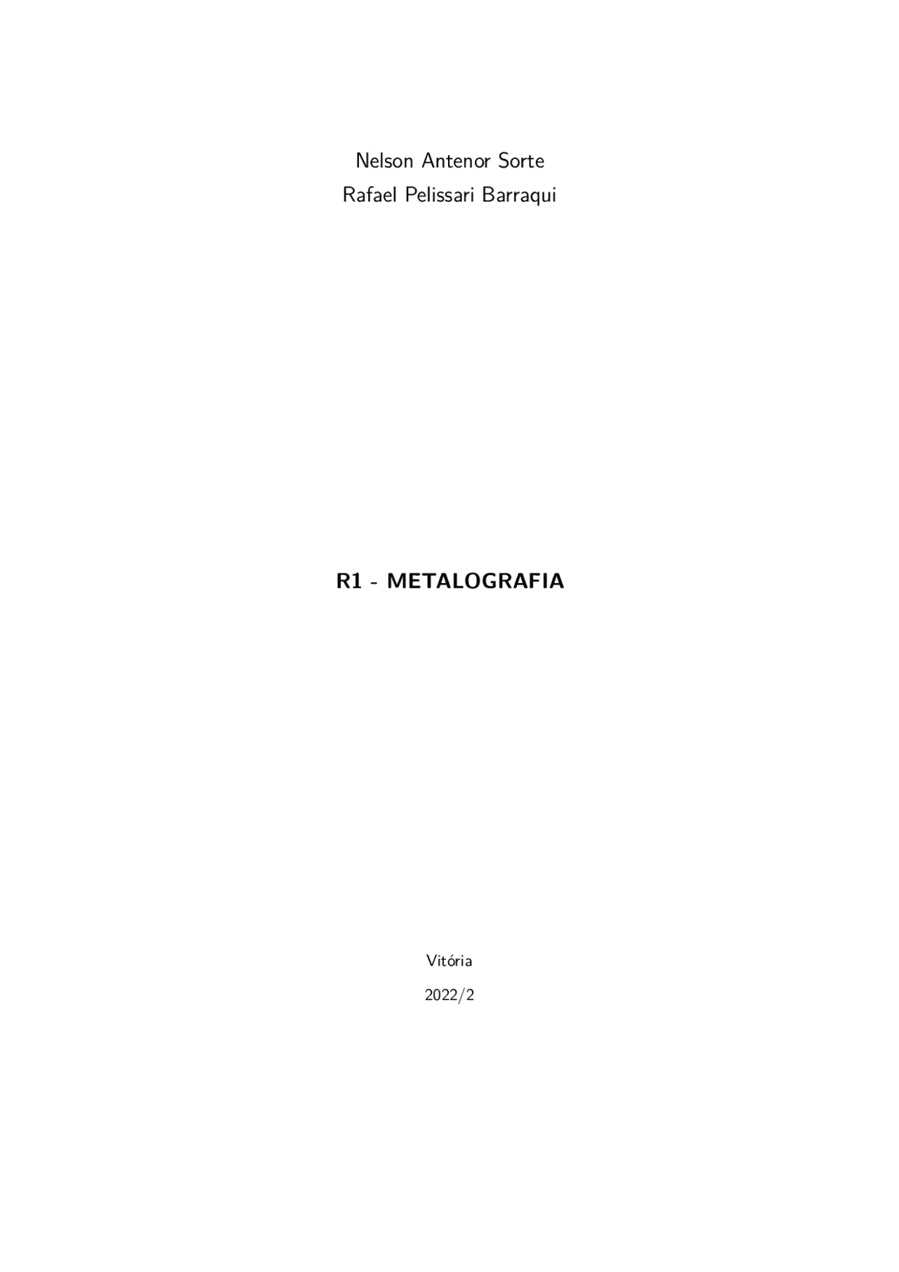 Relatório Técnico De Metalografia Trabalhos Materiais Docsity