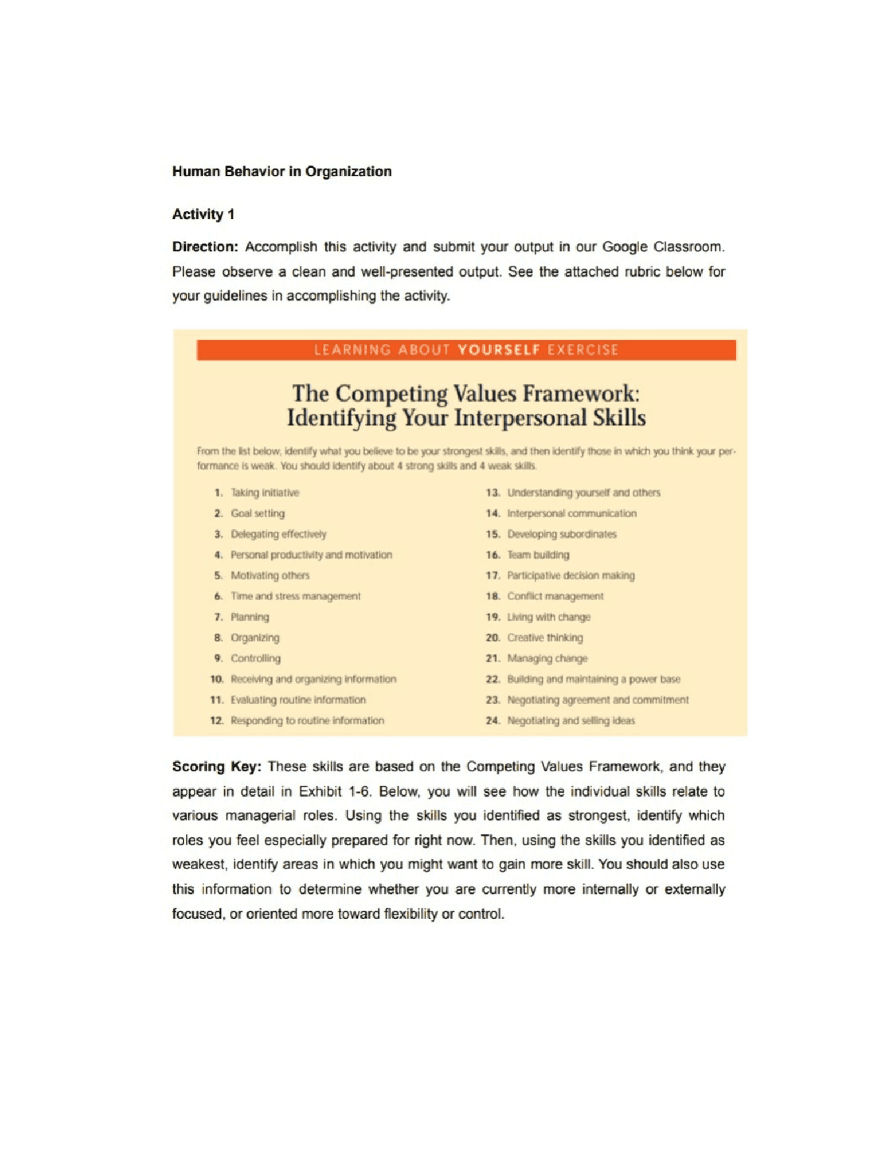 Assessing Managerial Skills: An Individual's Perspective | Exercises ...