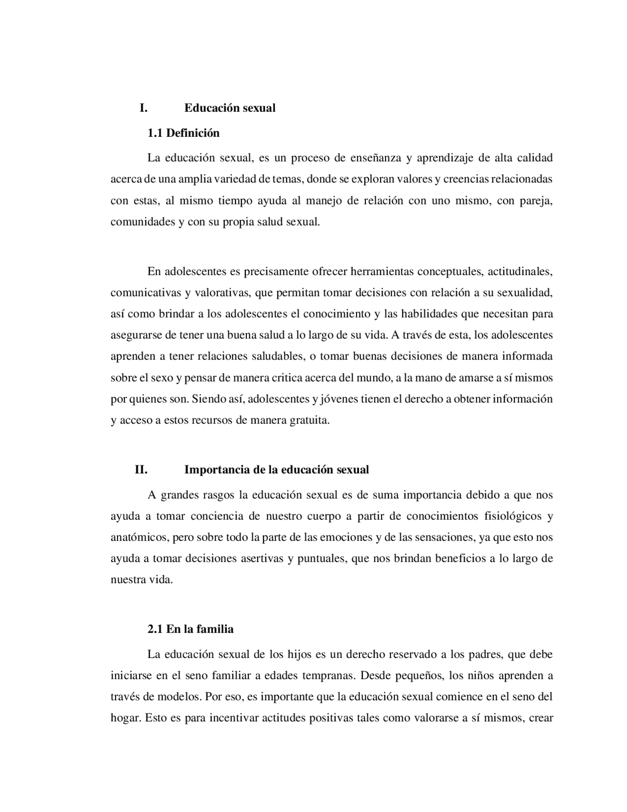 Educacion Sexual En Los Adolescentes Thesis Of Communication Docsity