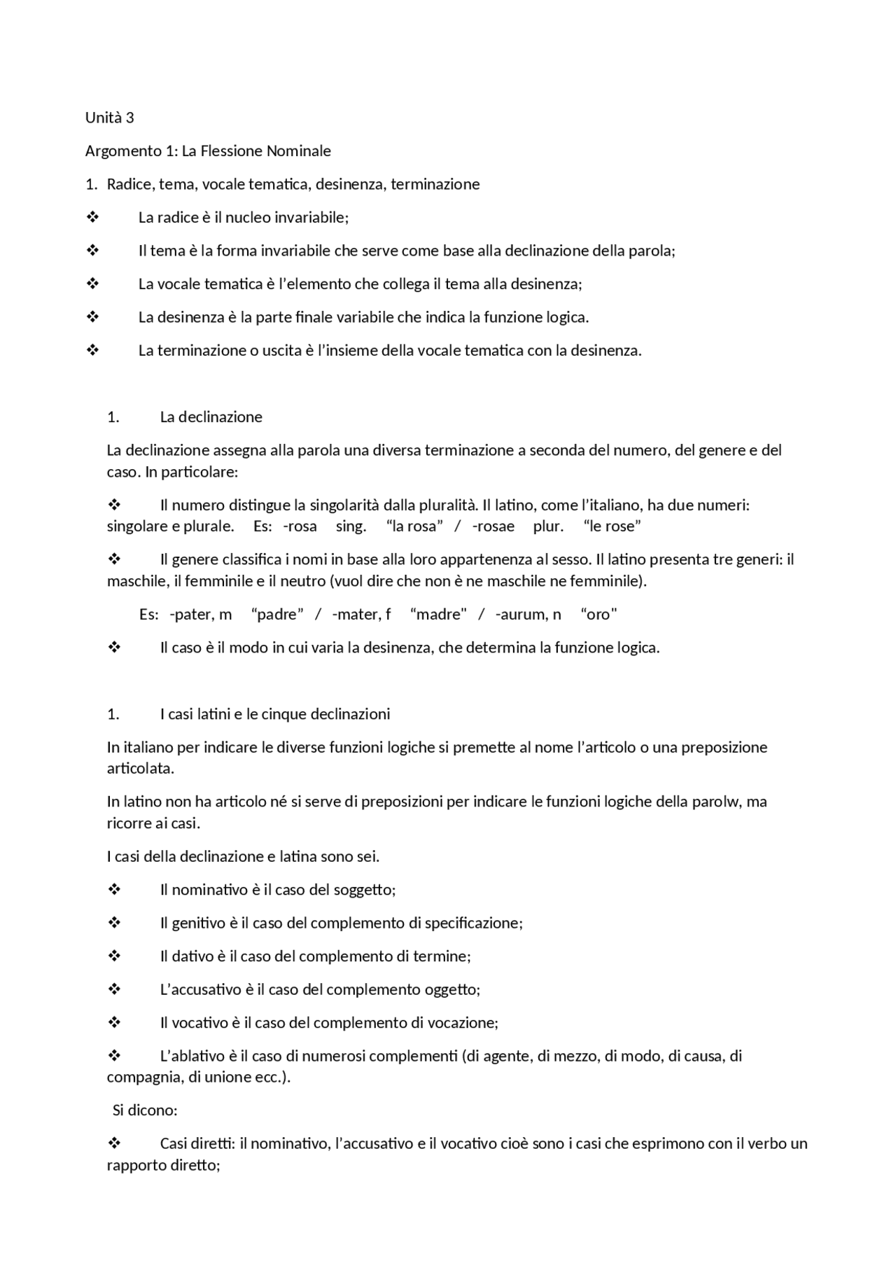 Latino Declinazioni Verbi Complementi Schemi E Mappe Concettuali