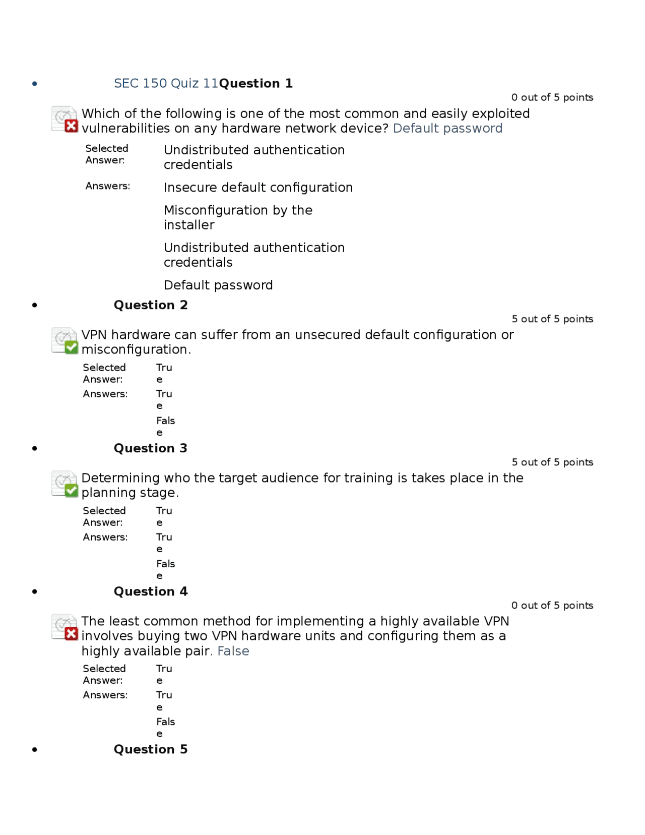 SEC 150 Quiz 11-12 Questions And Answers Updated 2022 | Exams ...