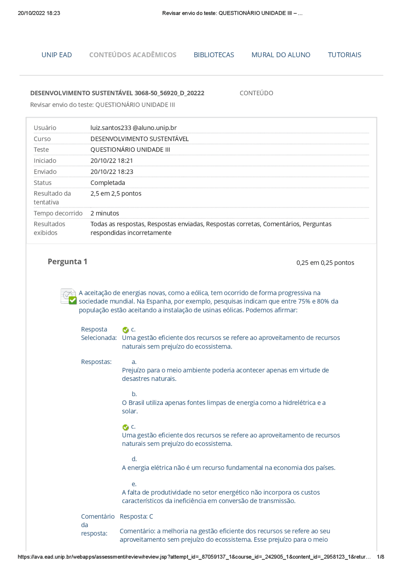 Desenvolvimento Sustentável Provas Desenvolvimento Sustentável Docsity