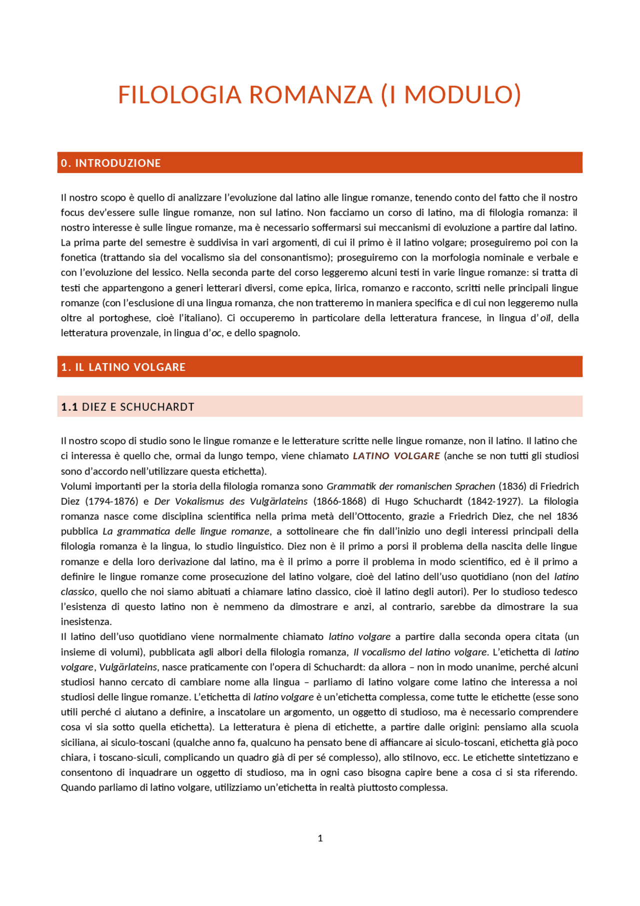 Appunti Completi Delle Lezioni Di Filologia Romanza I Modulo Prof