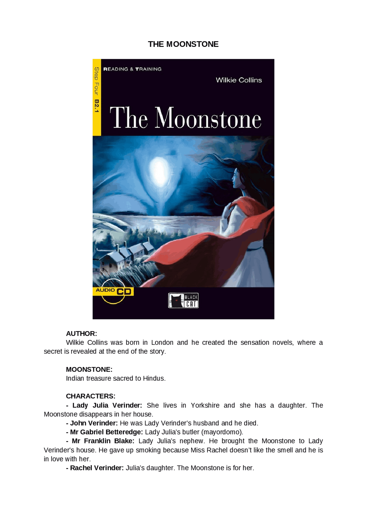 Resumen "The Moonstone", Wilkie Collins | Resúmenes de Inglés | Docsity