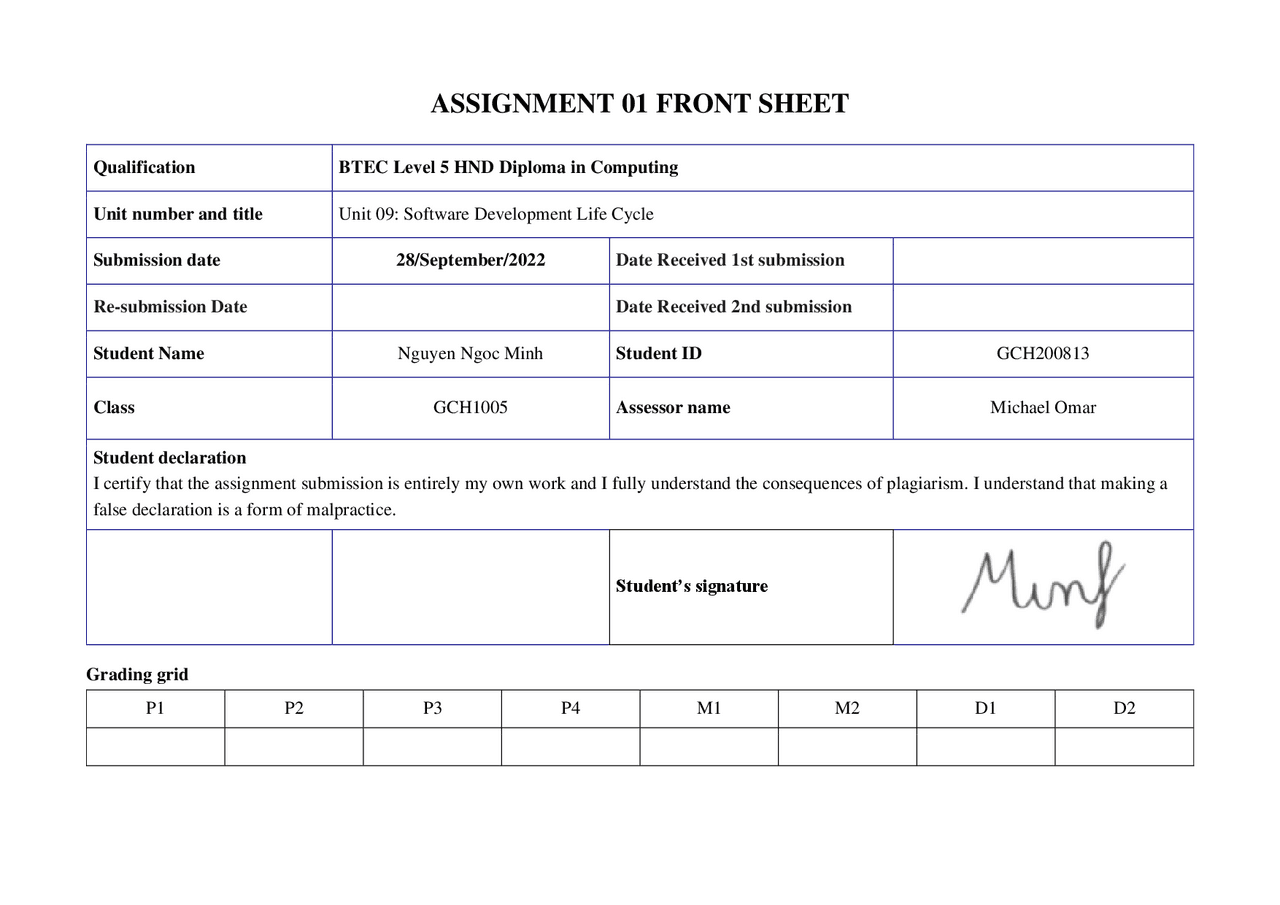 Assigment_1_Soft_Life_Cycles | Assignments Software Development | Docsity