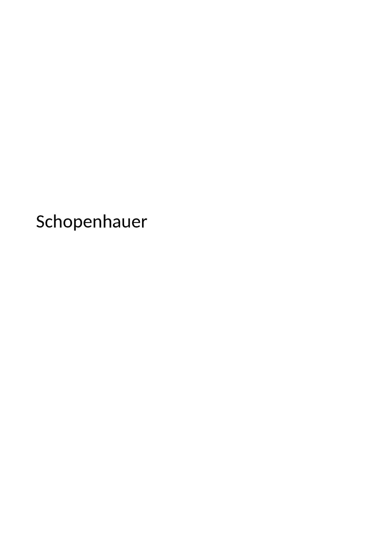 Schopenhauer Riassunto Appunti Di Filosofia Docsity