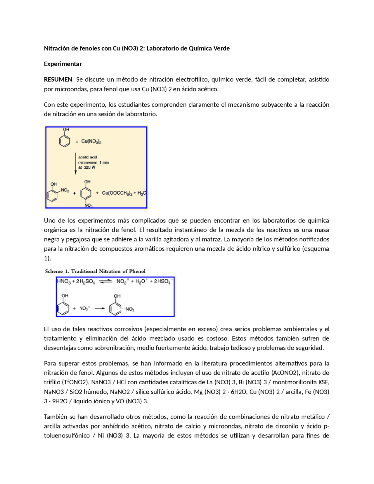 Laboratorio De Fenoles Resúmenes De Química Orgánica Docsity