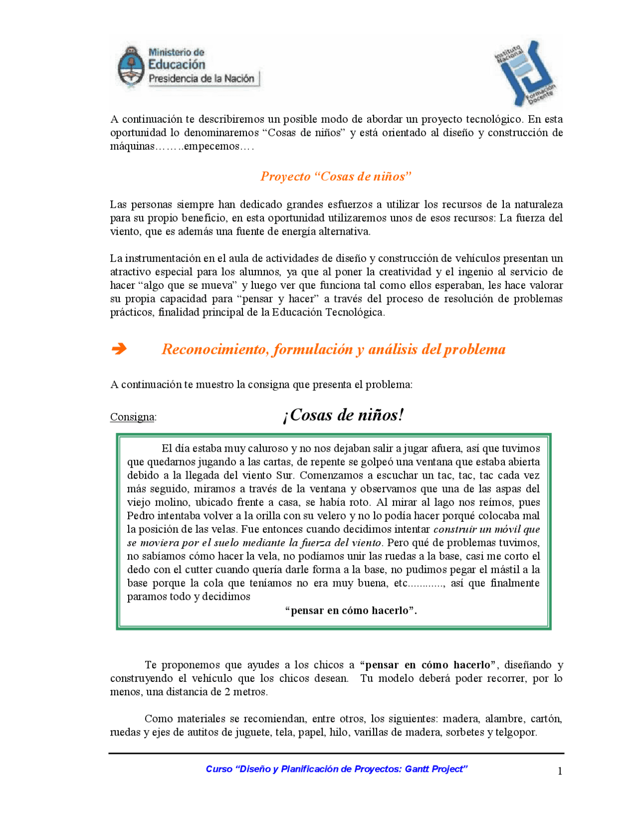 Ejemplo De Proyecto Tecnologico Resúmenes De Tecnología Docsity