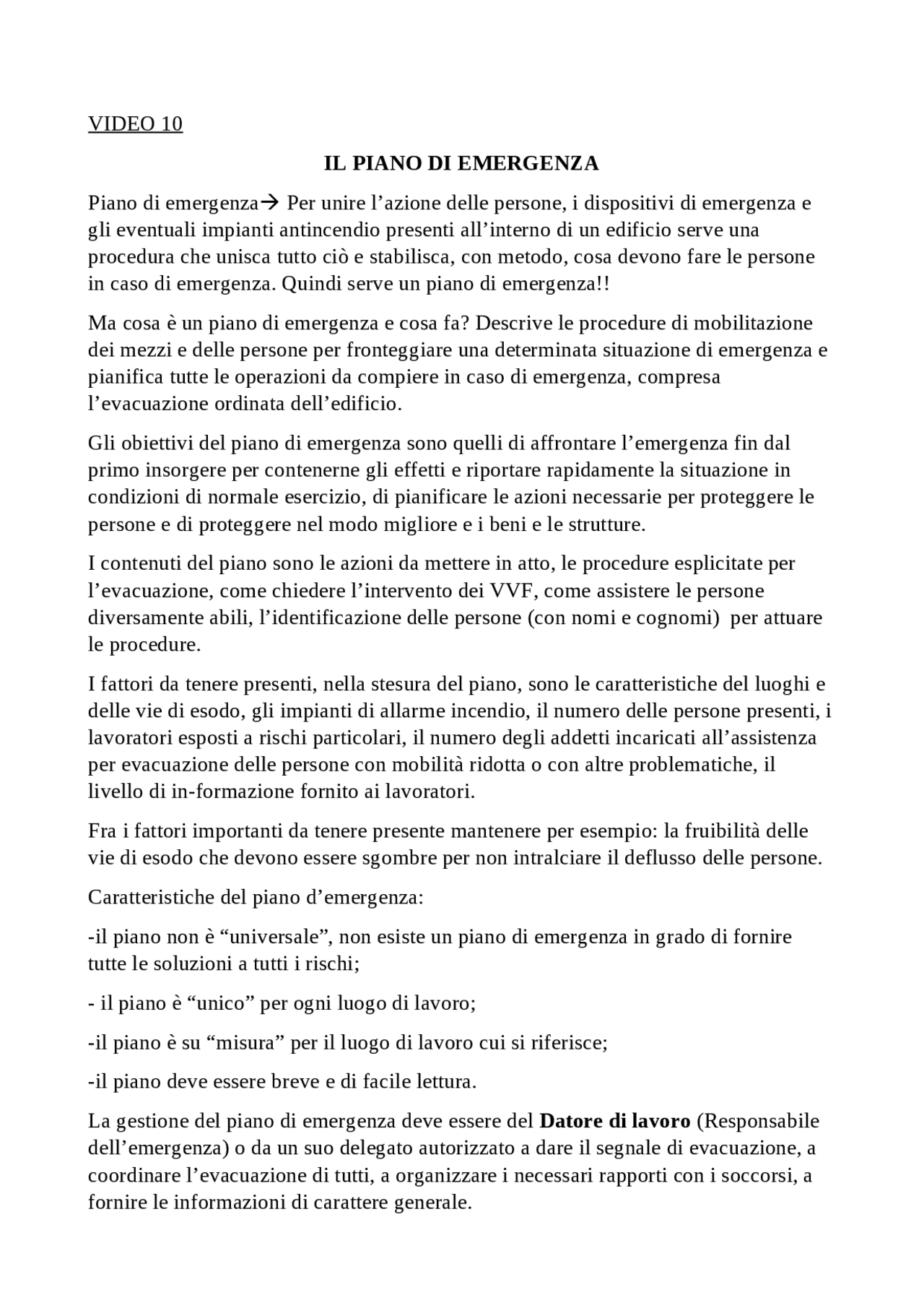 Appunti Corso Sulla Sicurezza Per Tirocinio Appunti Di Impianti