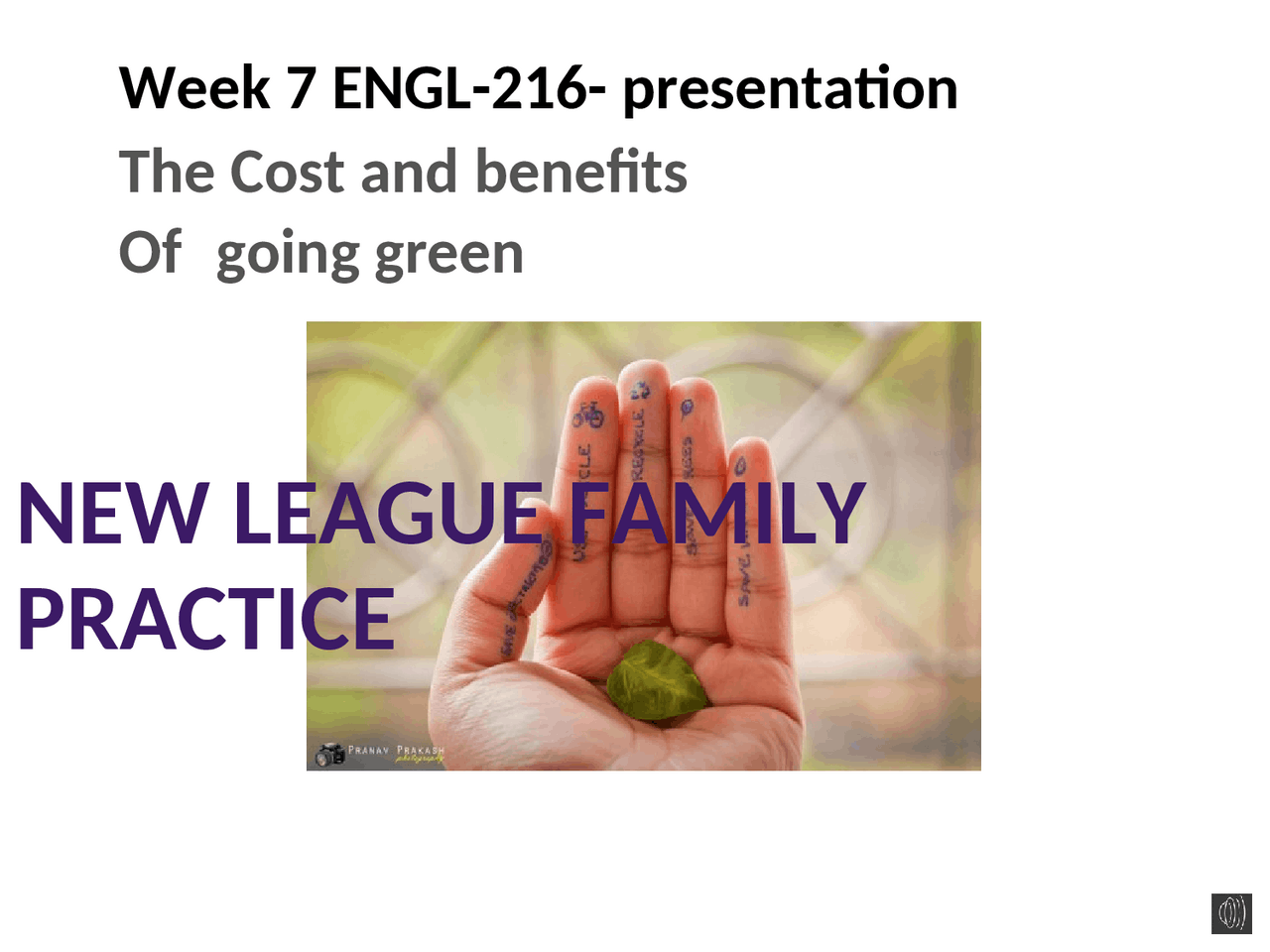 Week 7 ENGL-216- presentation The Cost and benefits Of going green ...