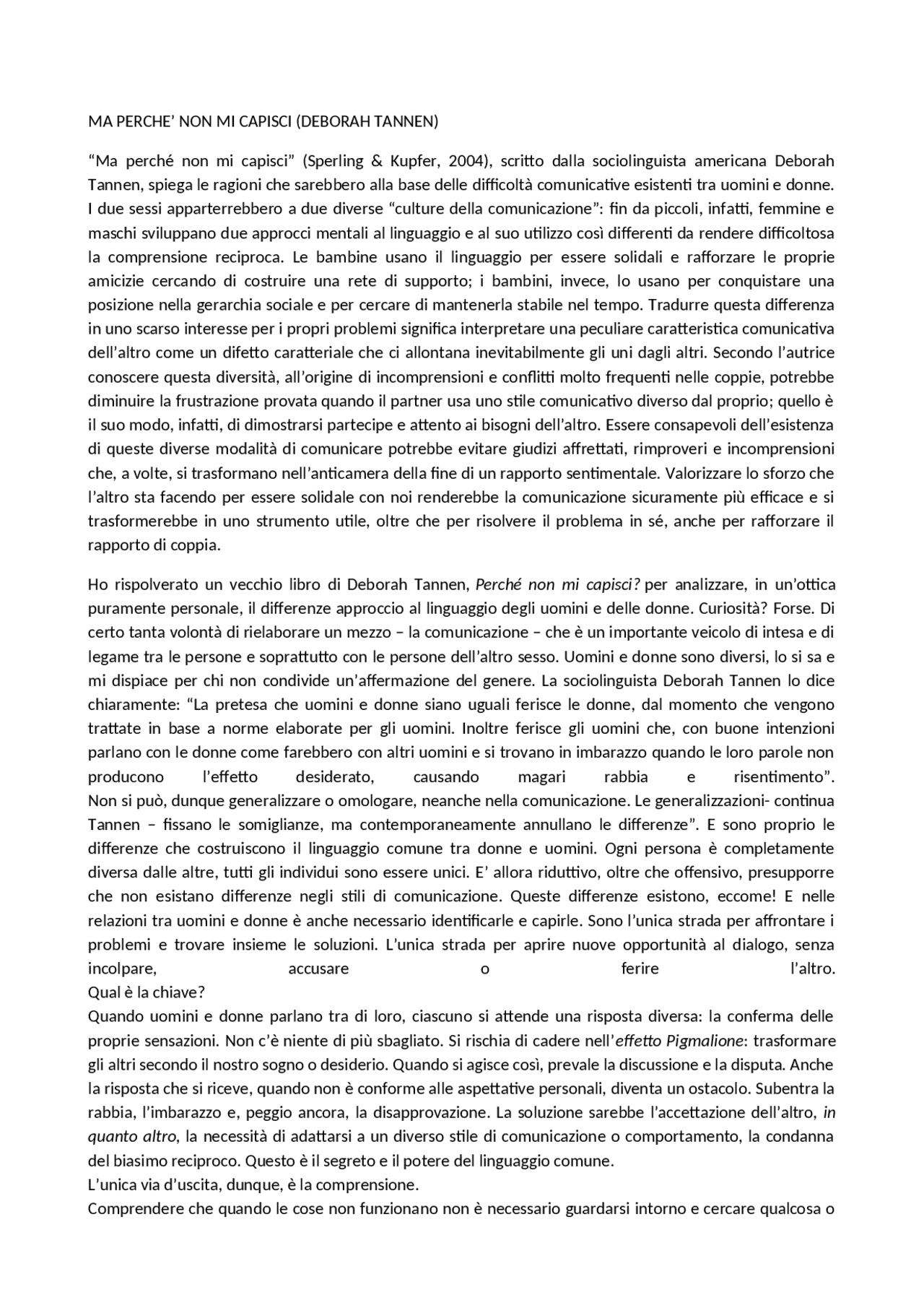 Esame A Libera Scelta Consigliato Riassunto Del Libro Principale