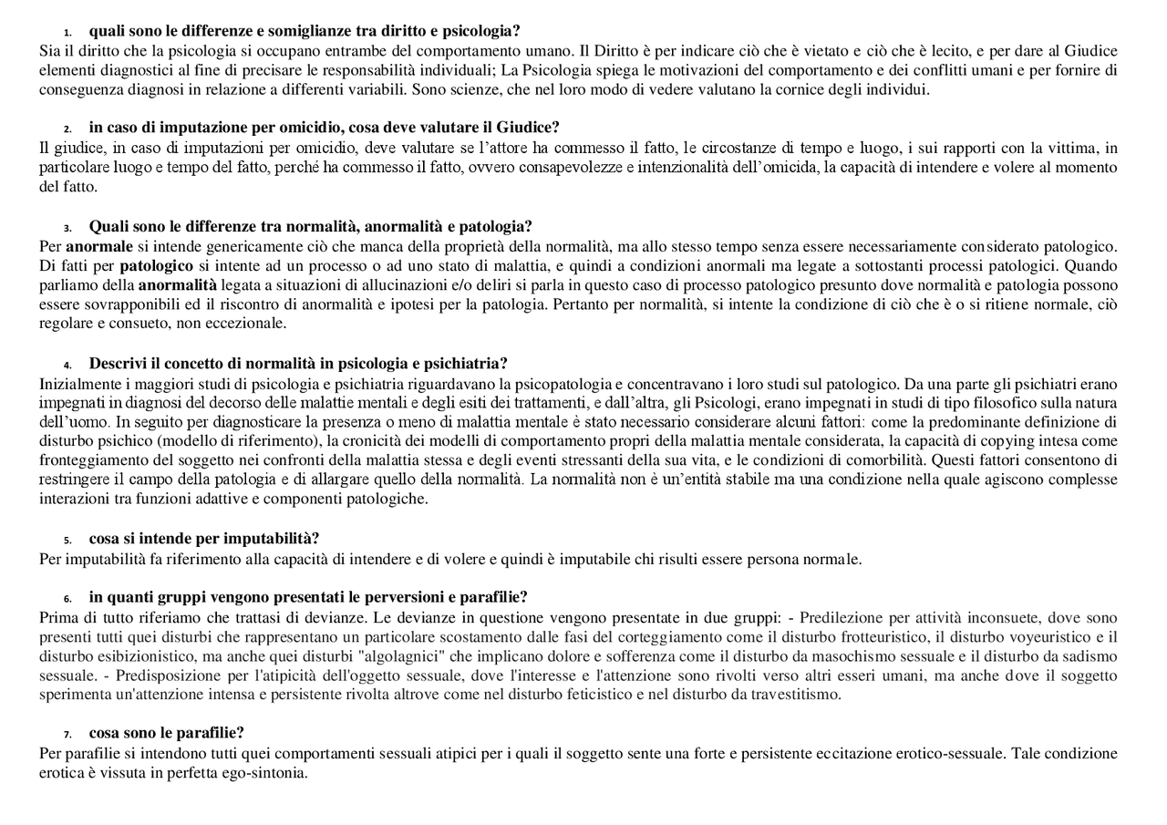 Psicopatologia Forense E Profiling Domande Chiuse E Aperte Prove D