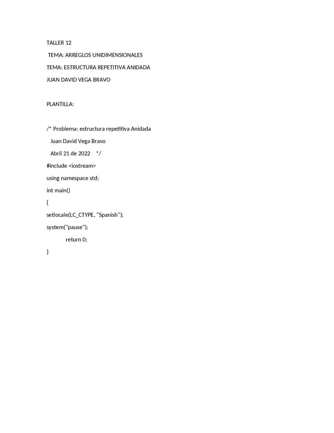 Arreglos Unidimensionales Ejercicios De Programación C Docsity