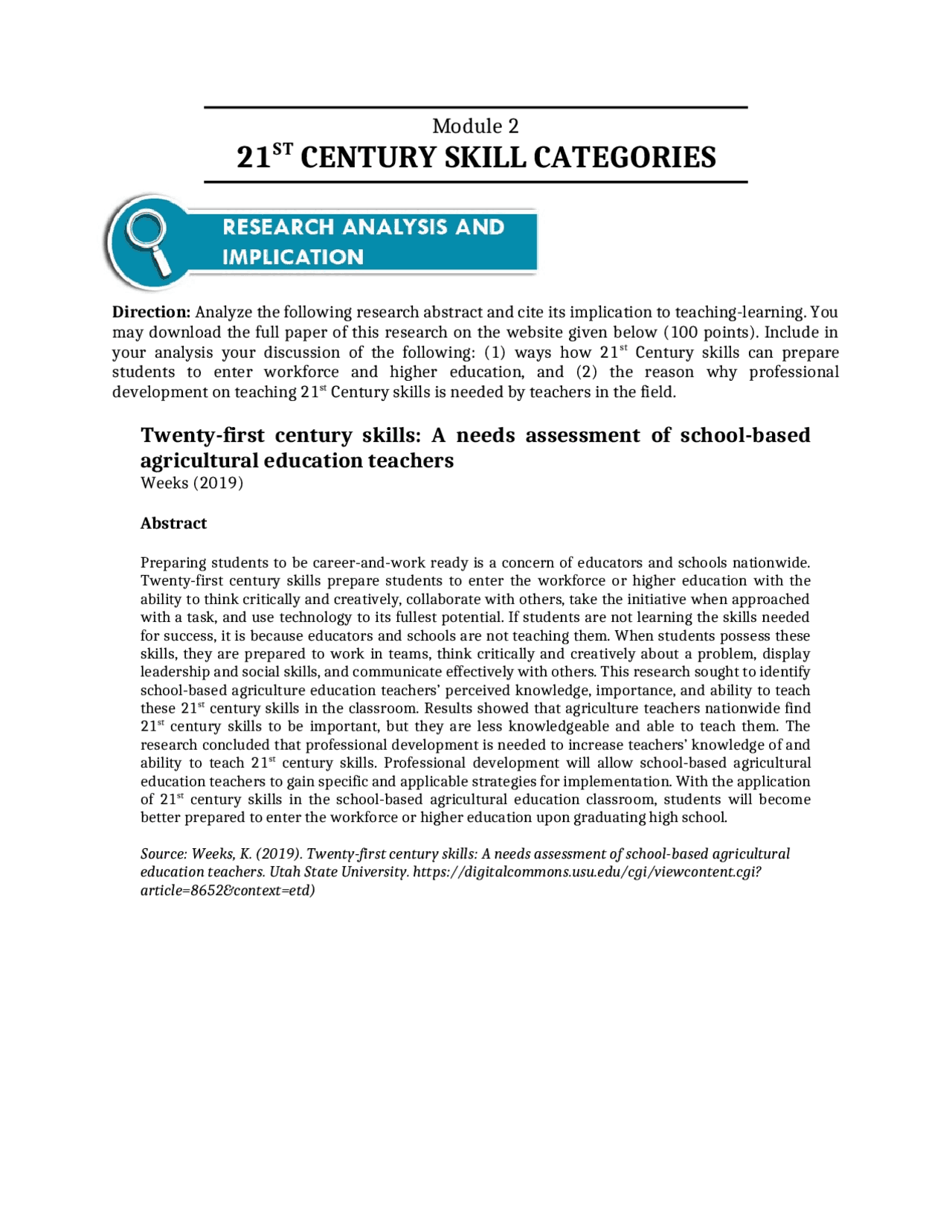 21 St Century Skill Categories Assignments Pedagogy Docsity