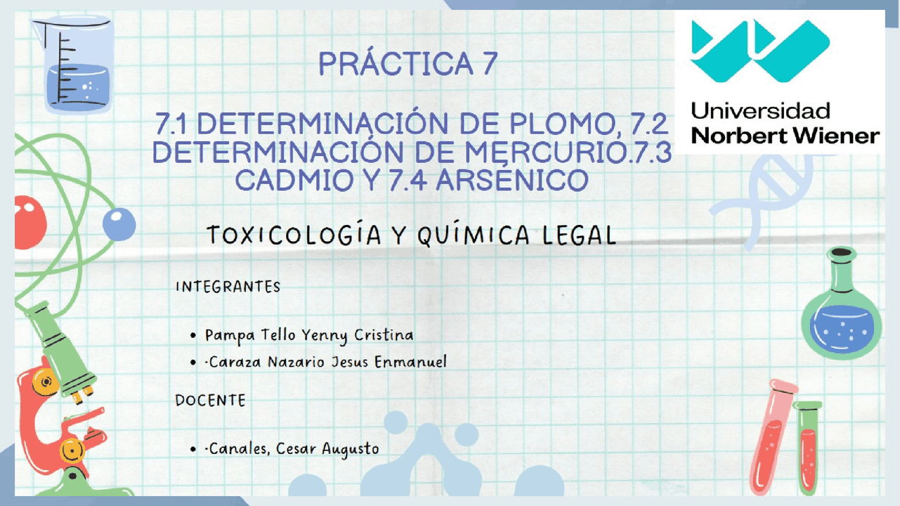 Toxicologia Laboratorio Numero 7 Diapositivas De Toxicología Docsity