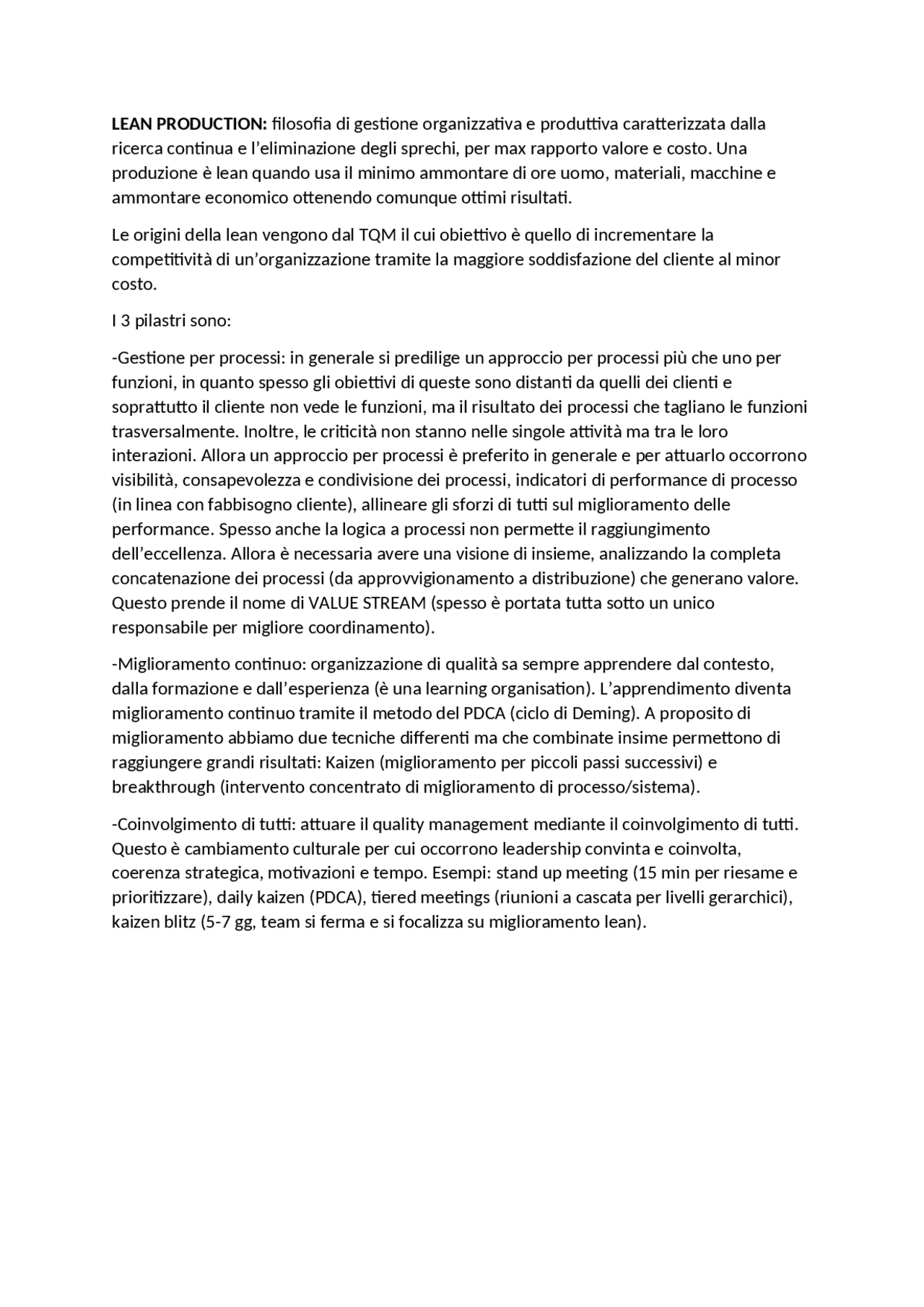 Operations Management Appunti Appunti Di Gestione Delle Operations
