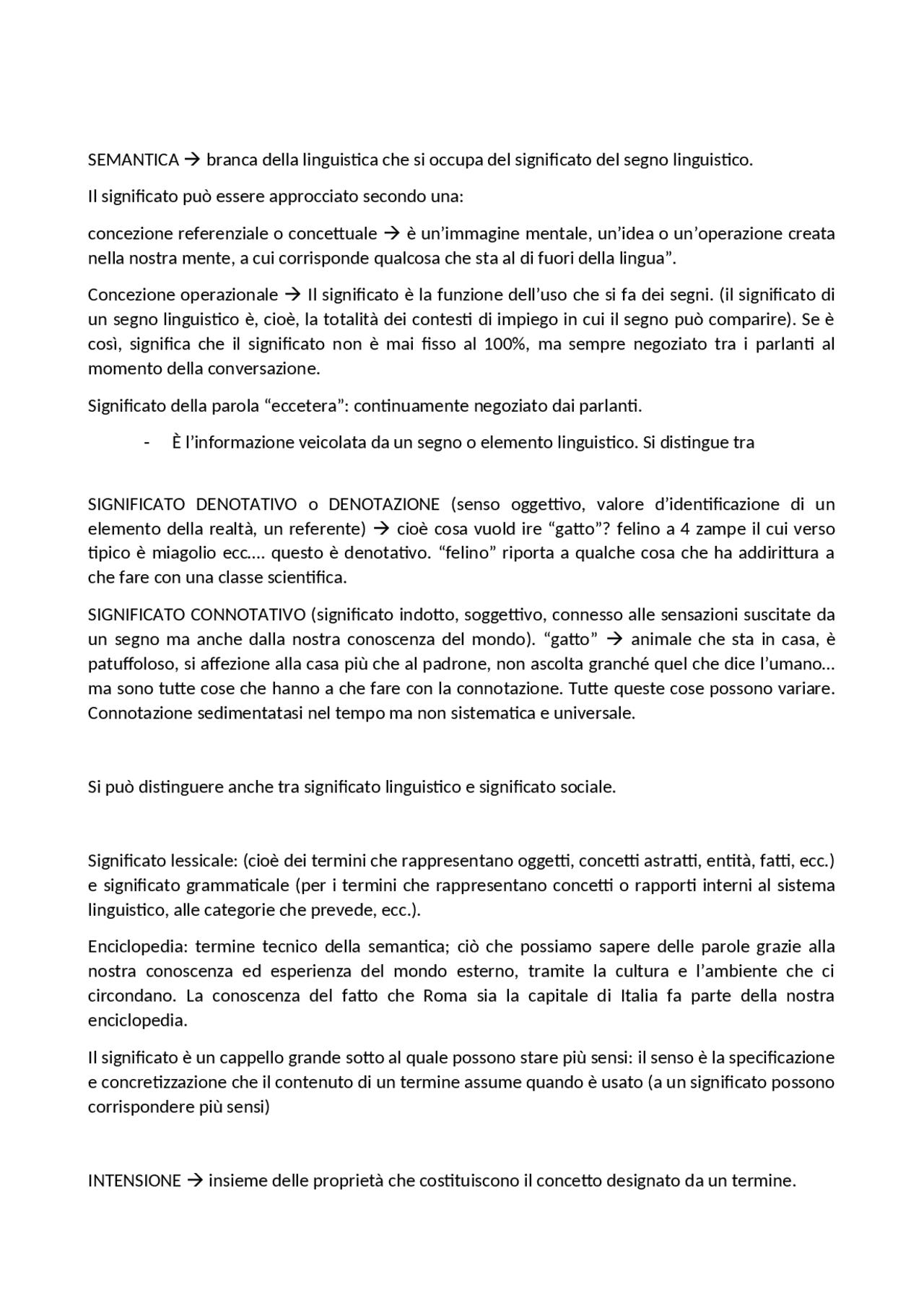 Appunti sulla SEMANTICA - Linguistica generale | Appunti di Linguistica ...