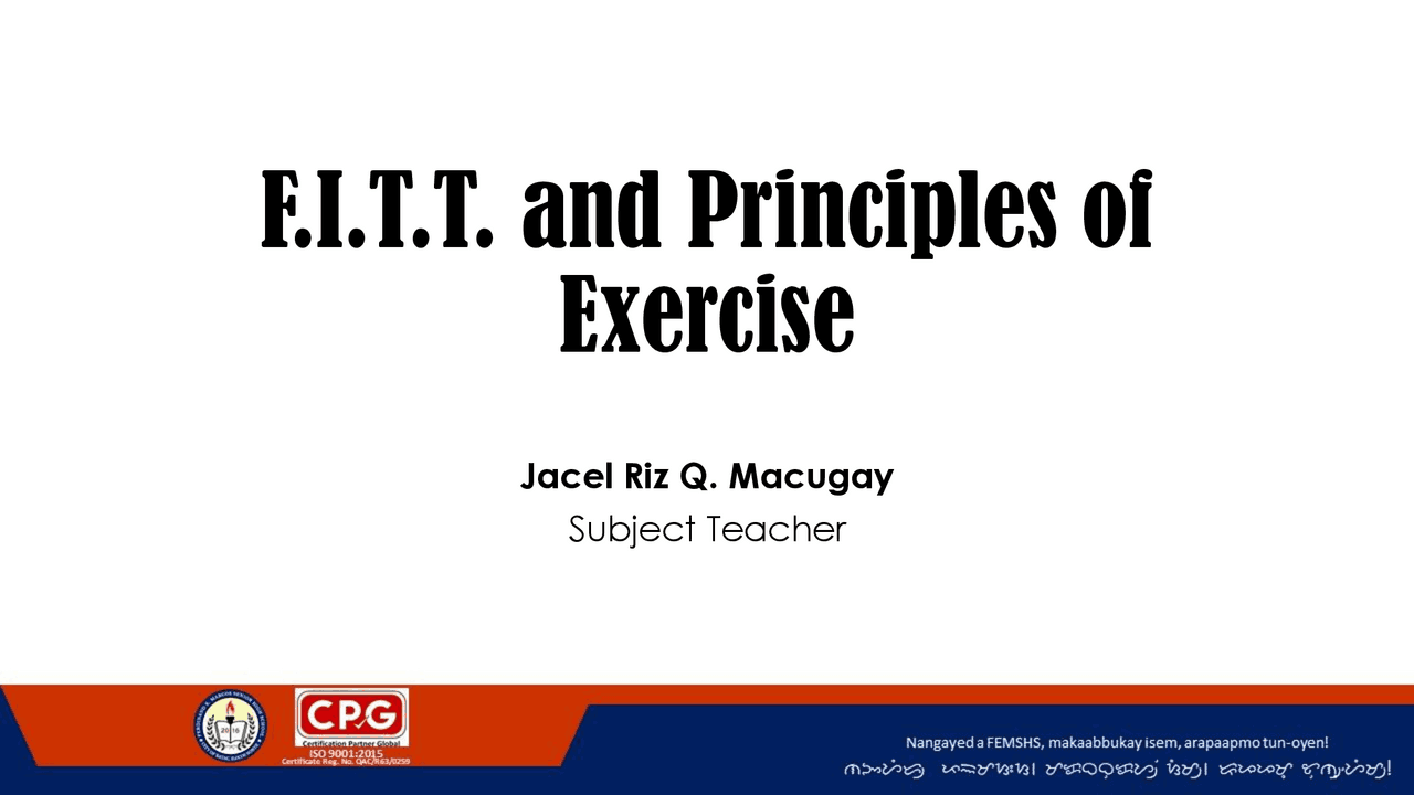 F.I.T.T. Principles and Individual Differences in Exercise | Exercises ...