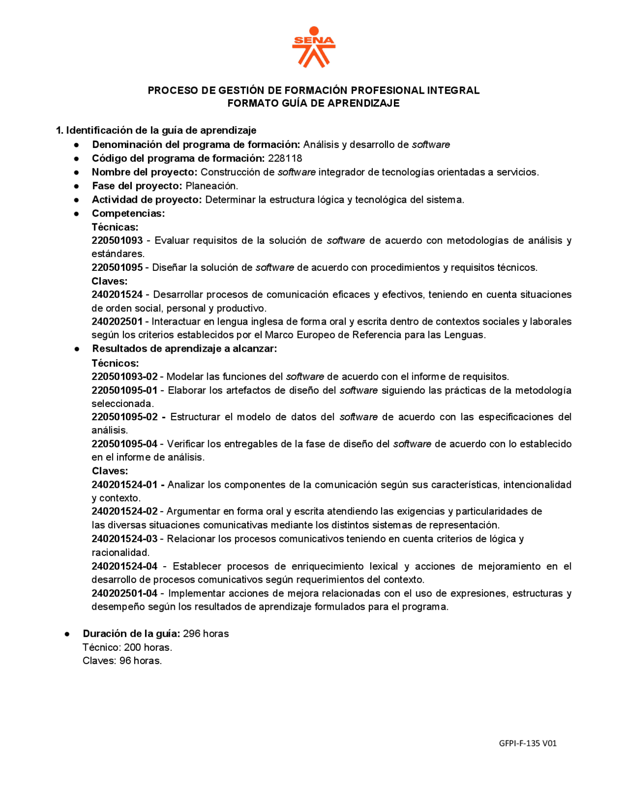 Guia de aprendizaje del programa | Guías, Proyectos, Investigaciones de ...