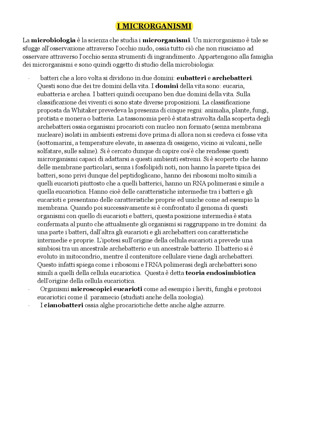 SBOBINE DETTAGLIATE MICROBIOLOGIA | Sbobinature di Microbiologia | Docsity