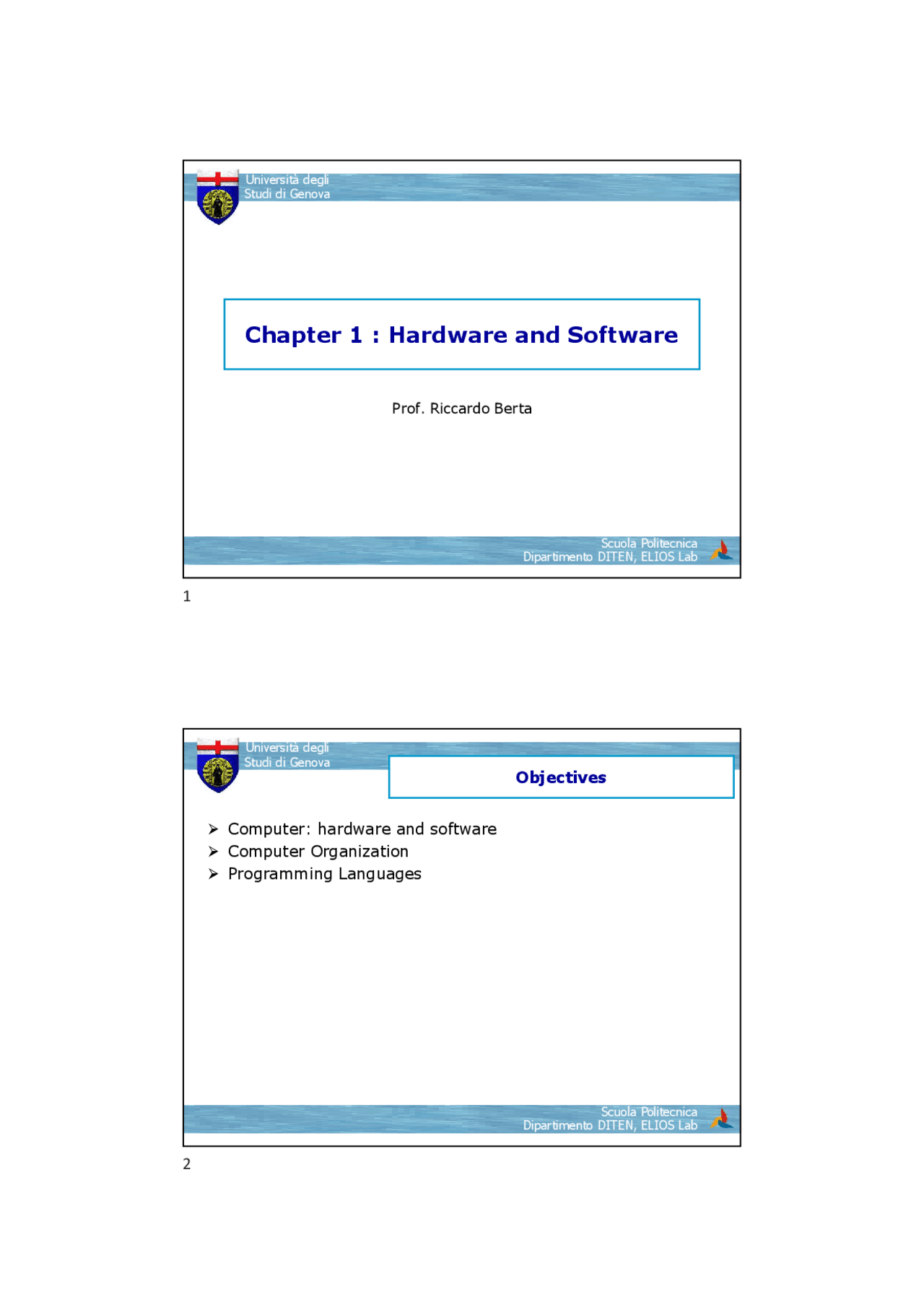Hardwere And Software Dispense Di Fondamenti Di Informatica Docsity