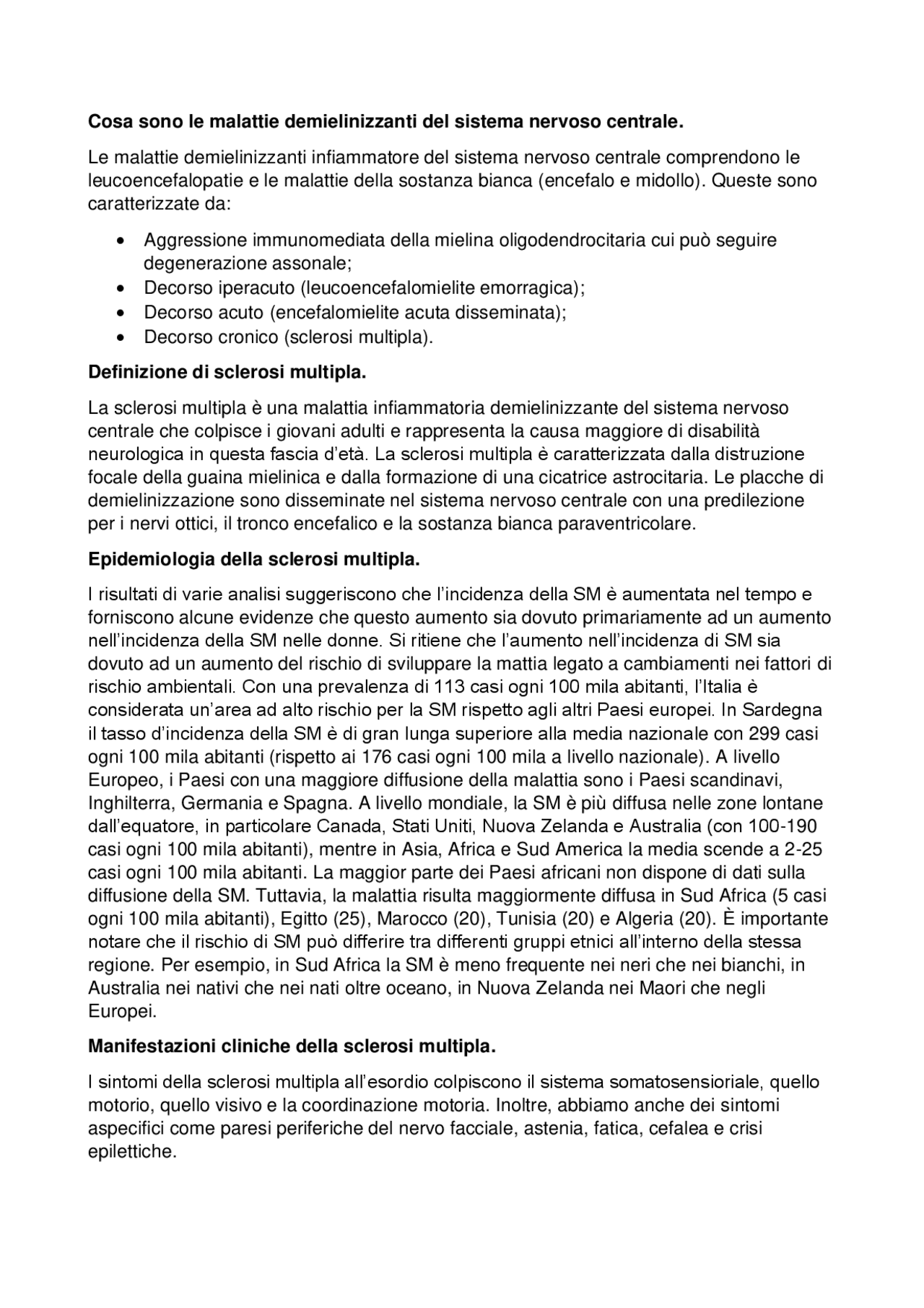Riassunti Con Domande Neurologia Unife Resúmenes De Neurología Docsity