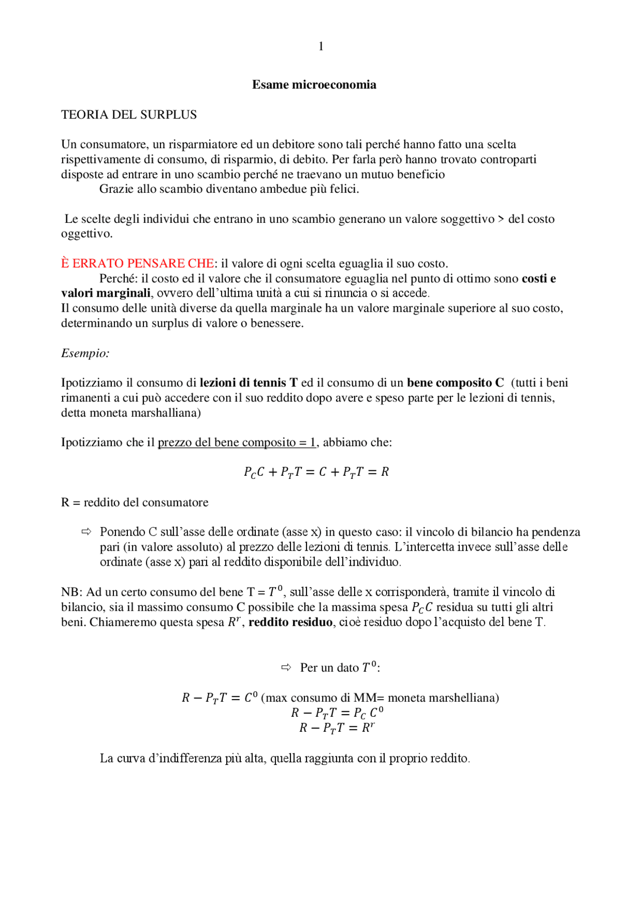 Seconda parte esame microeconomia | Sintesi del corso di Microeconomia ...