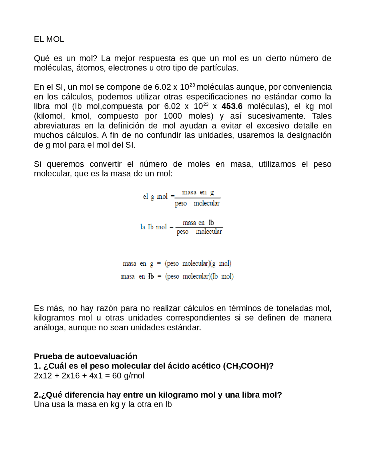 Fracciones Base De Calculo Resúmenes De Química Aplicada Docsity
