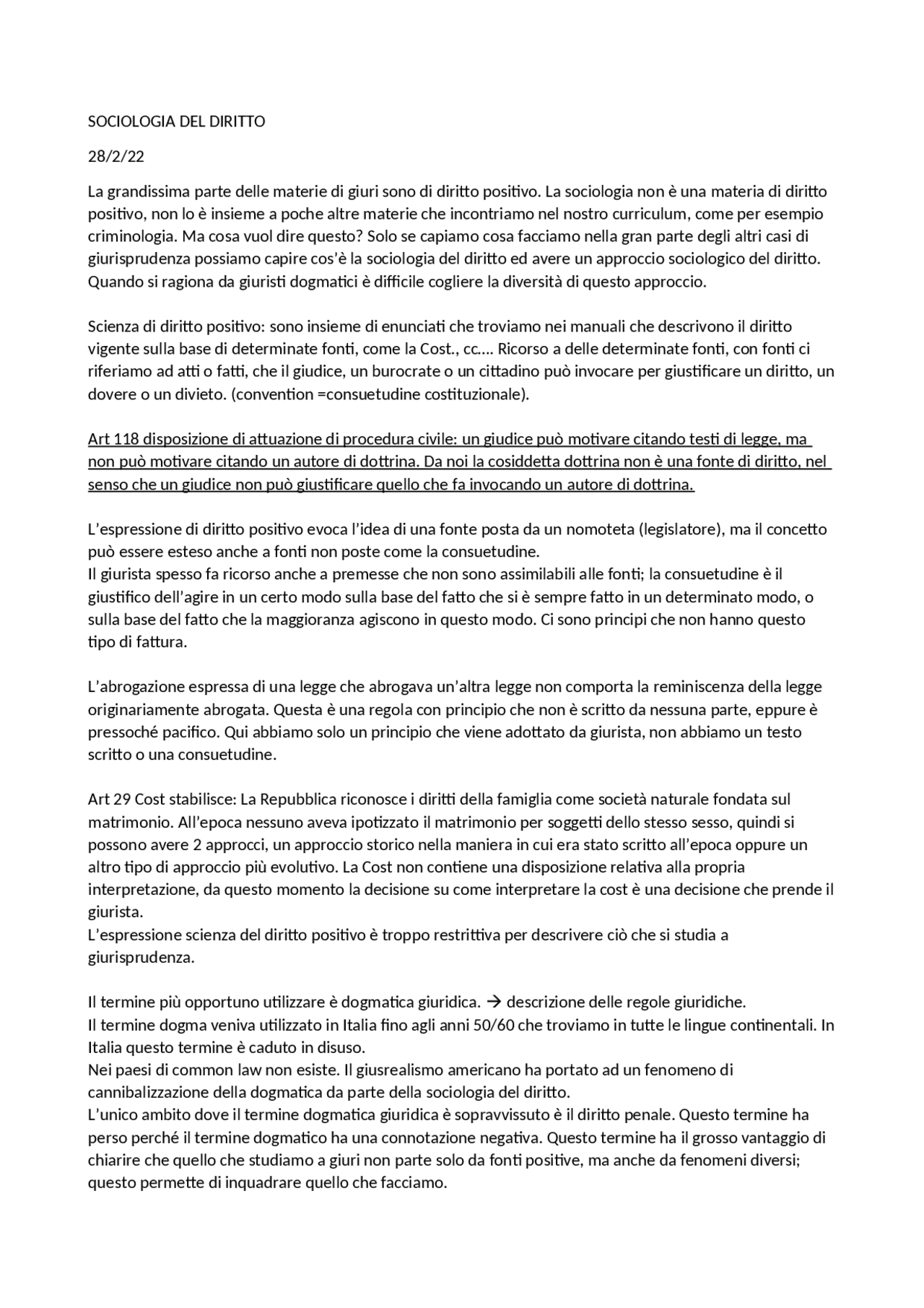 Appunti Lezioni Sociologia Appunti Di Sociologia Del Diritto Docsity