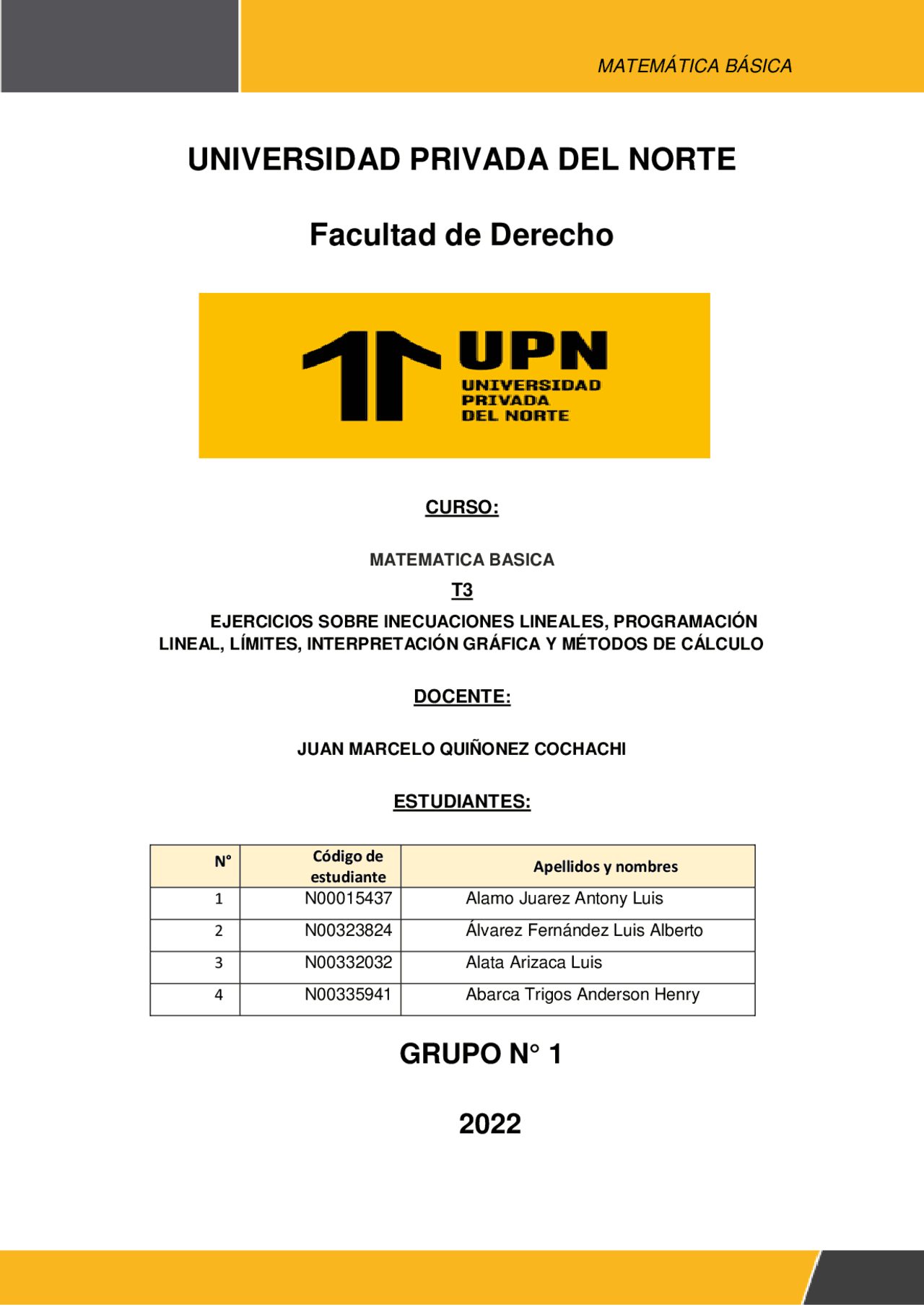 T3 Matematica Basica Upn Ejercicios De Matemáticas Docsity