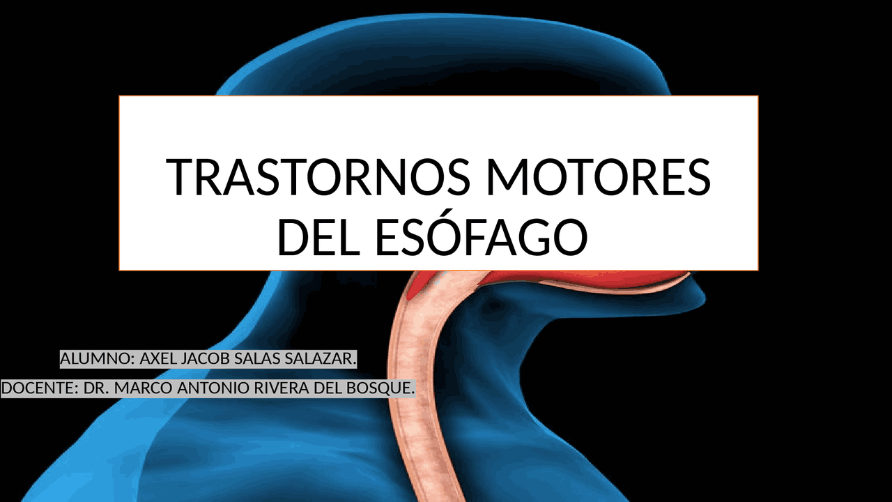 TRASTORNOS MOTORES DEL ESOFAGO CIRUGIA GENERAL | Diapositivas de ...