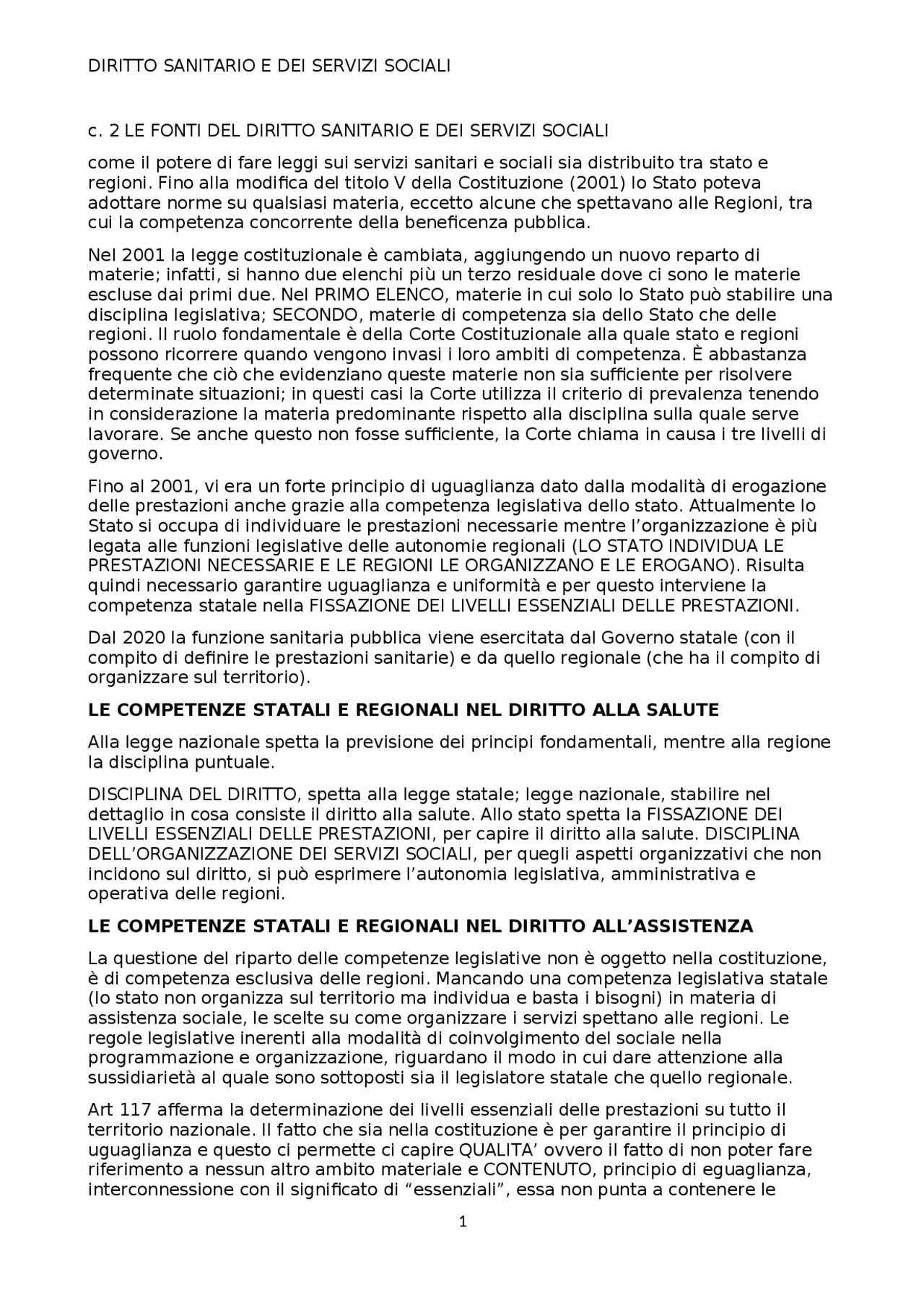 Appunti Lezioni Diritto Sanitario Appunti Di Diritto Sanitario Docsity