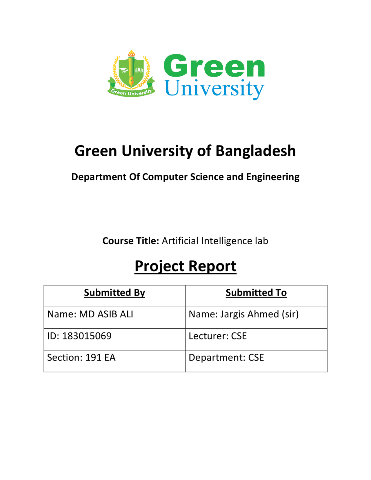 Artificial Intelligent Lab Vote Project Report Thesis Computer