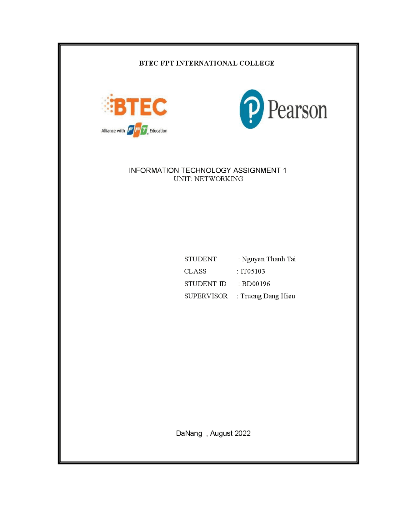 Asm2 Networking Thanh Tai Lecture Notes Information Technology Docsity